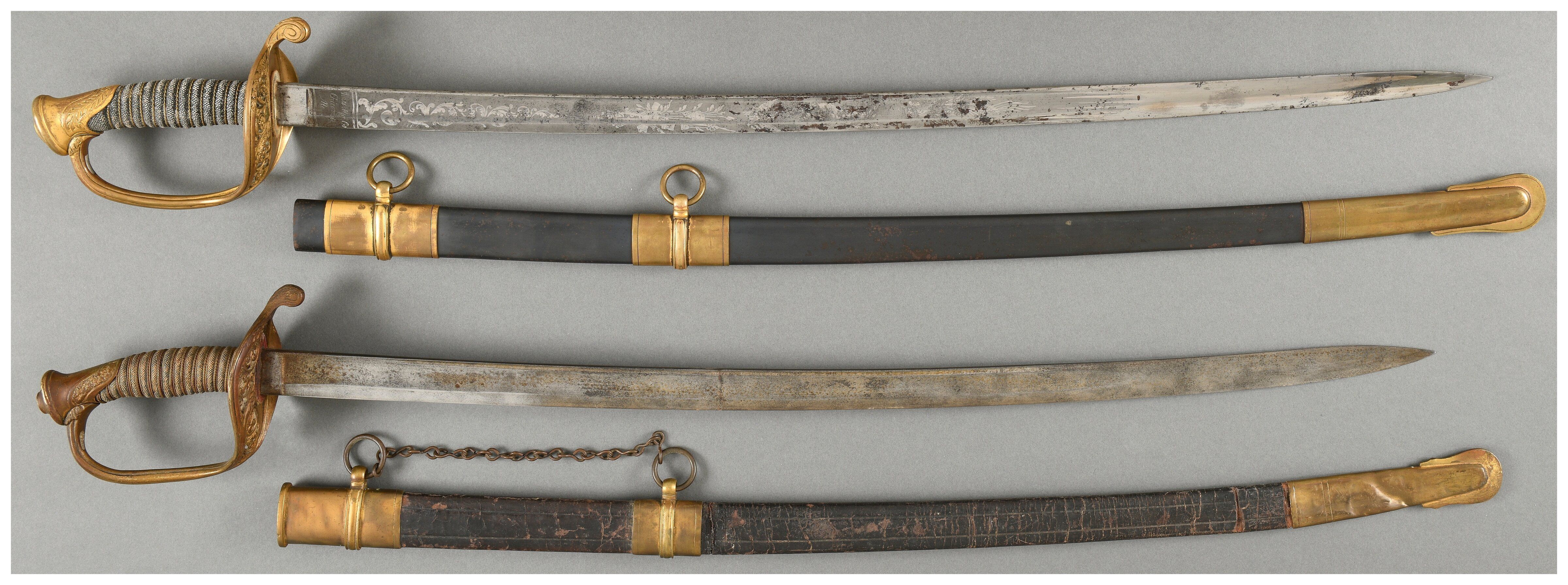 Two Civil War Era U.S. Military Pattern Swords with Scabbards | Rock ...