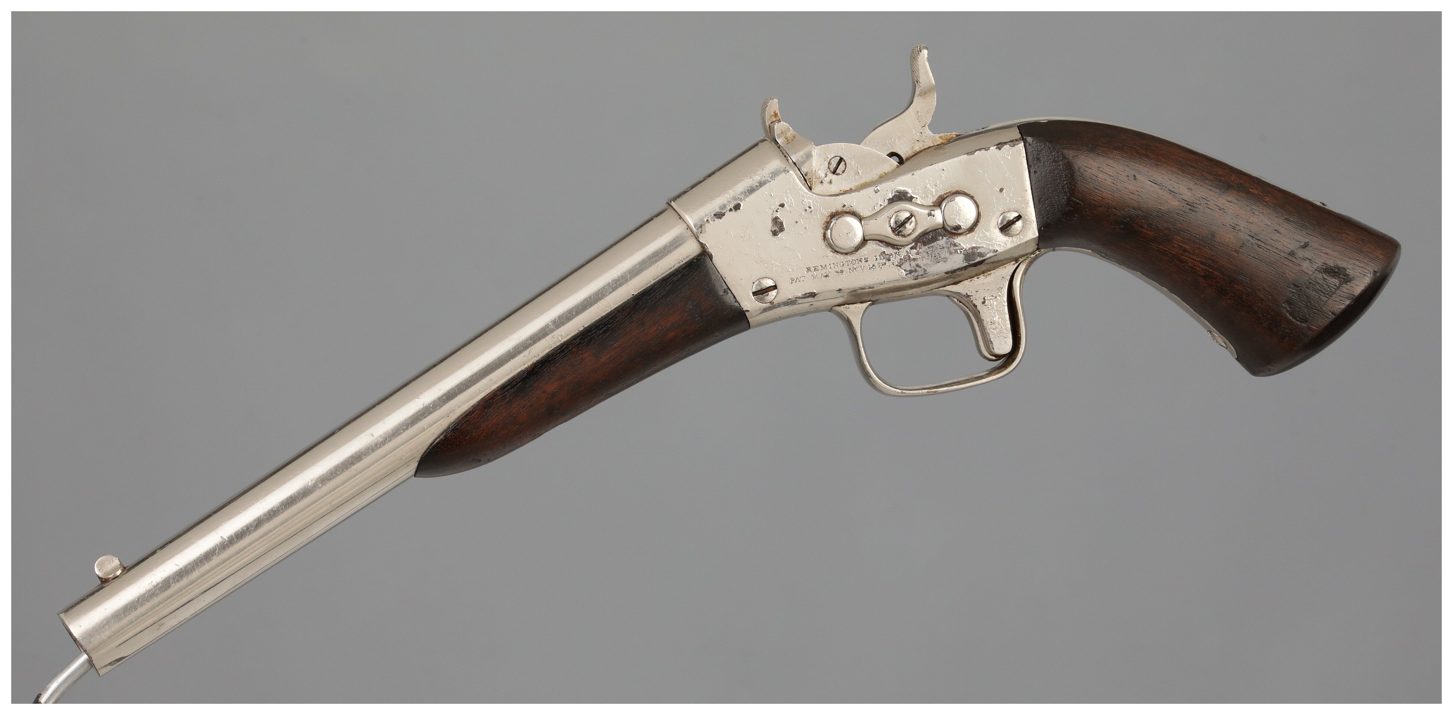 Nickel Plated US Remington Model 1865 Navy Rolling Block Pistol | Rock ...