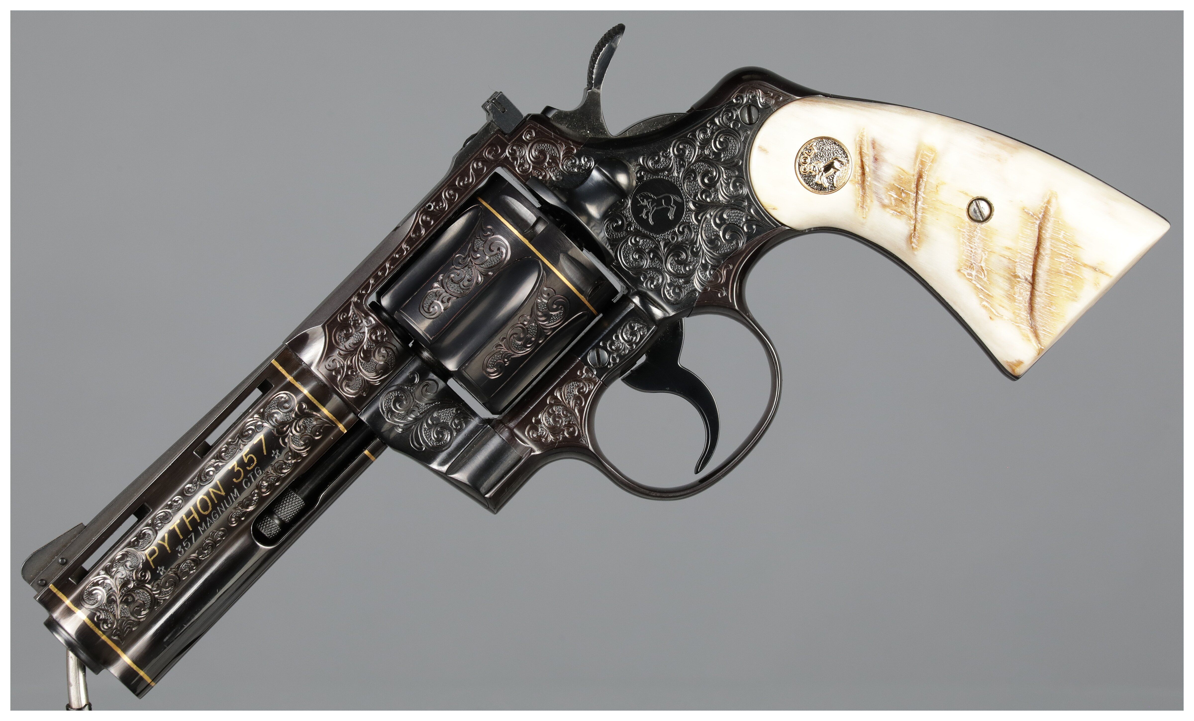 Engraved and Gold Inlaid Colt Python Double Action Revolver | Rock ...
