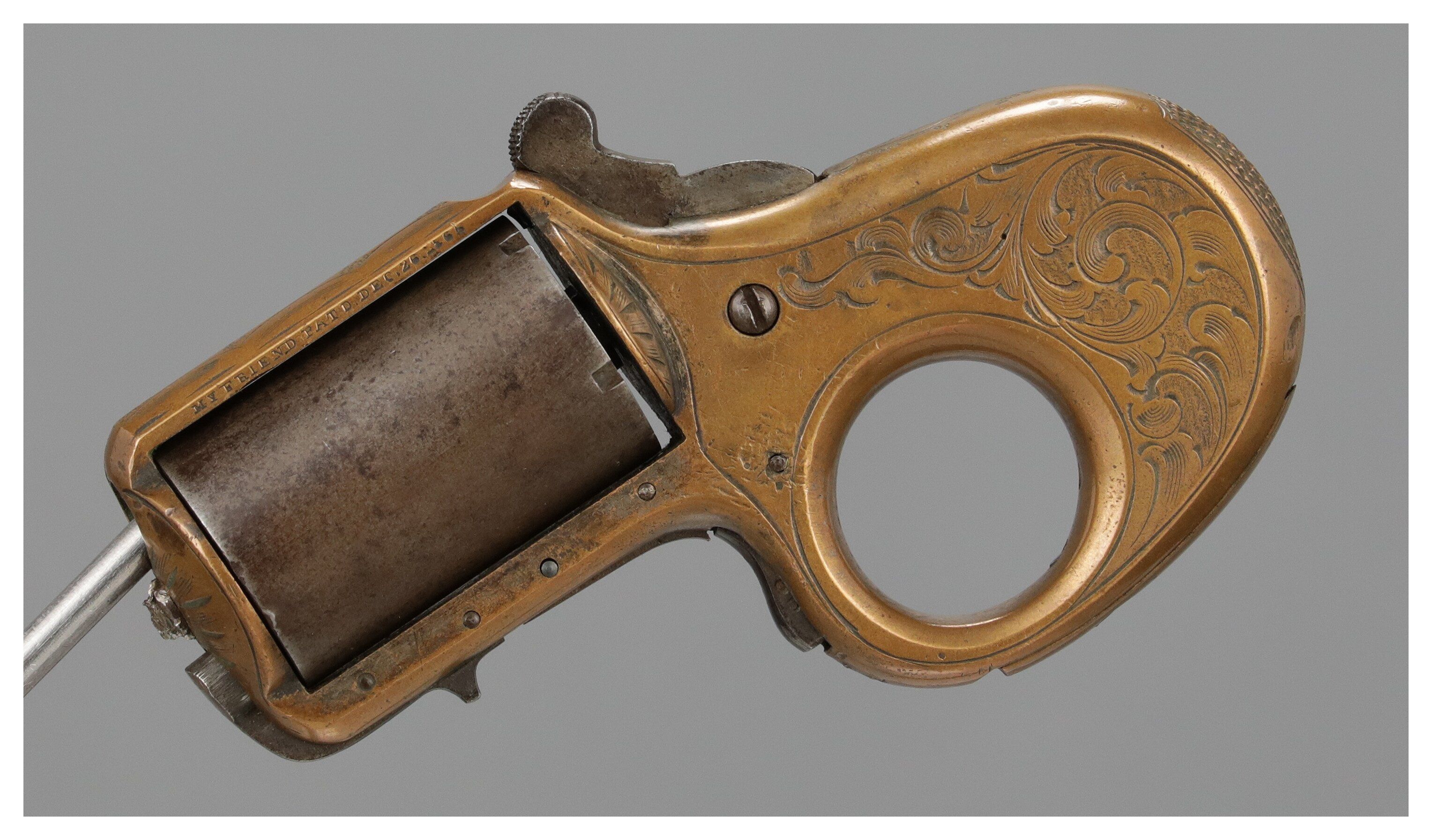 Engraved James Reid My Friend Knuckle Duster Revolver in .32 RF | Rock ...