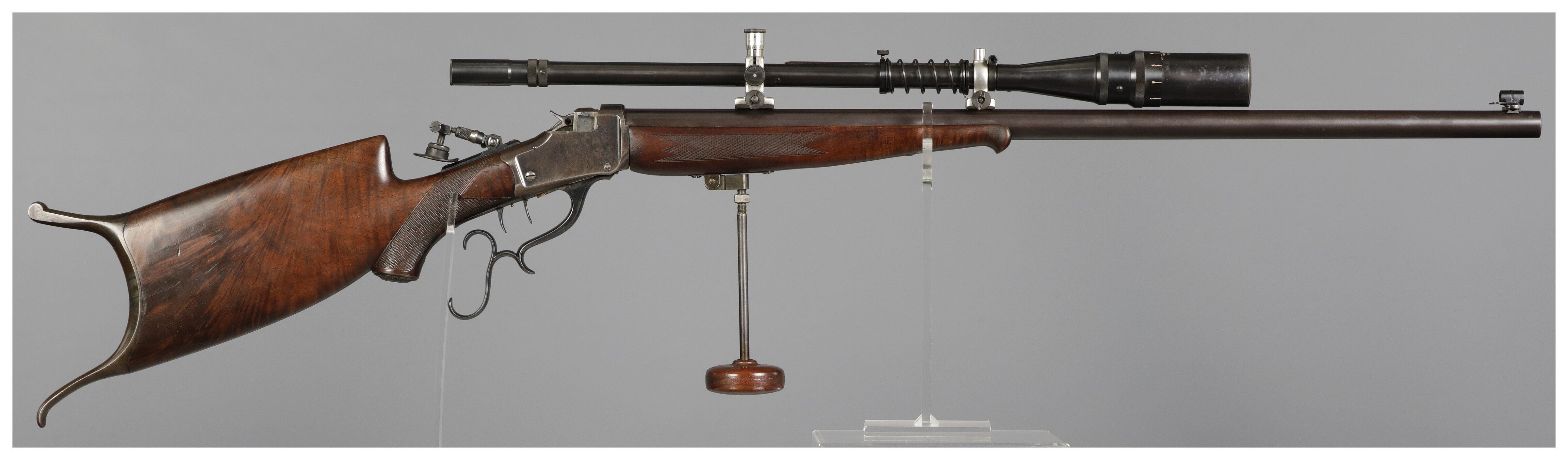 H.M. Pope Barreled Winchester 1885 High Wall Rifle with Scope | Rock ...