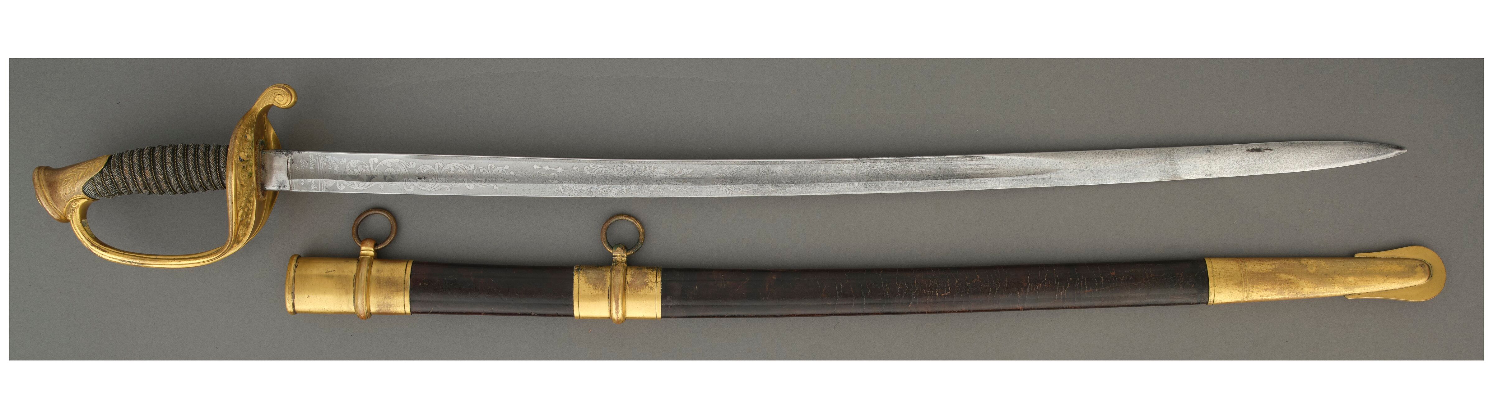 U.S. Ames Model 1850 Staff & Field Sword with Scabbard | Rock Island ...