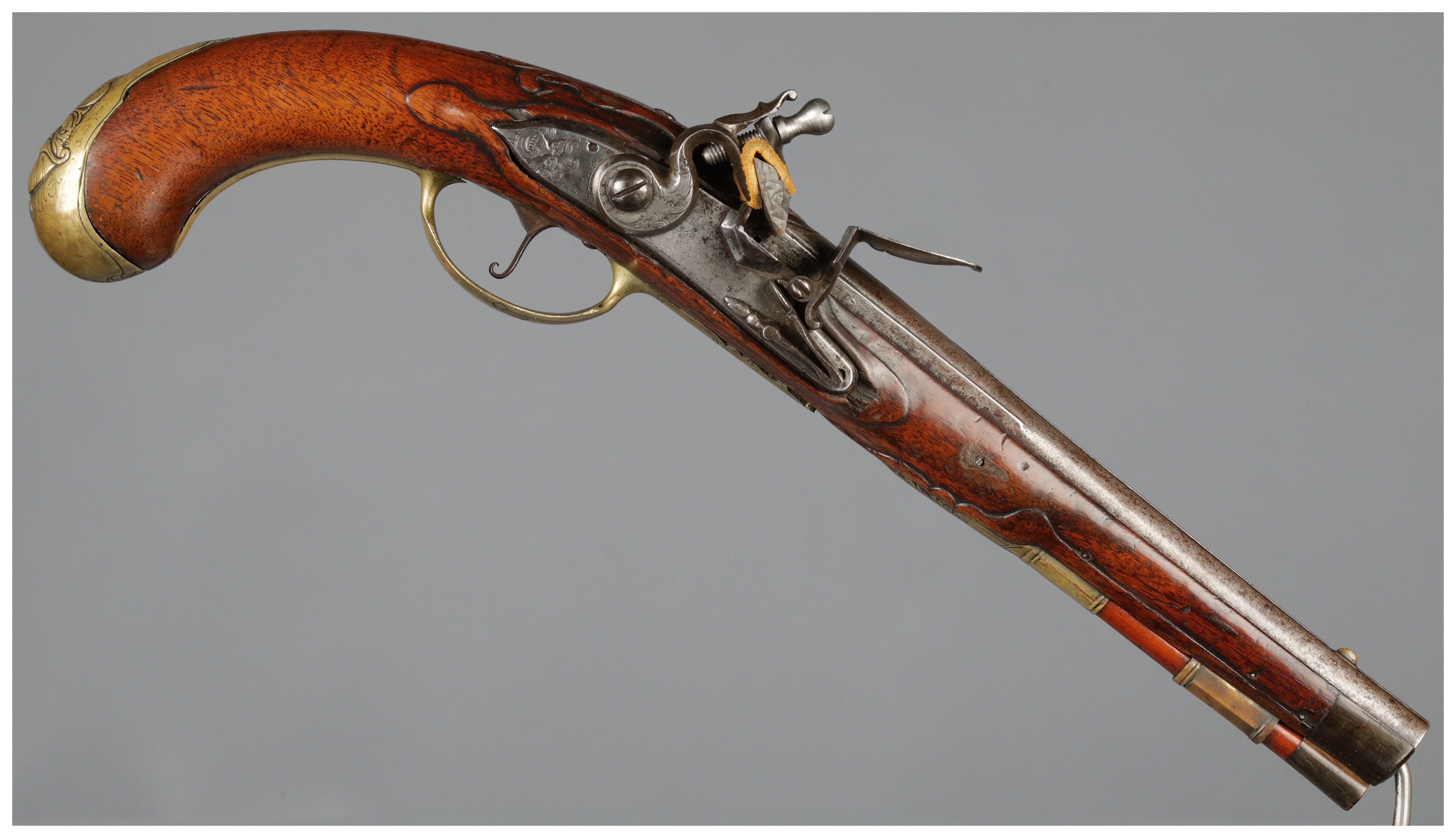 Engraved European Rifled Flintlock Pistol | Rock Island Auction