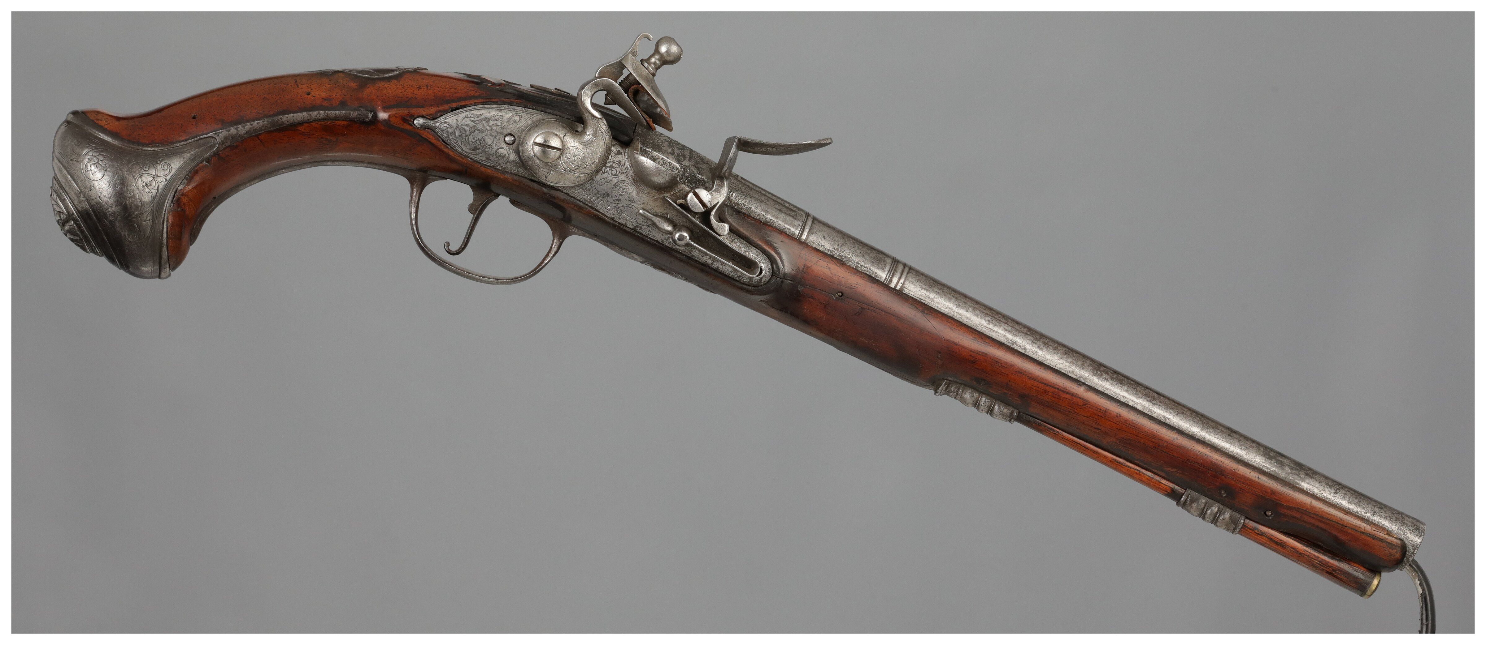 Engraved John Dafte Flintlock Pistol | Rock Island Auction