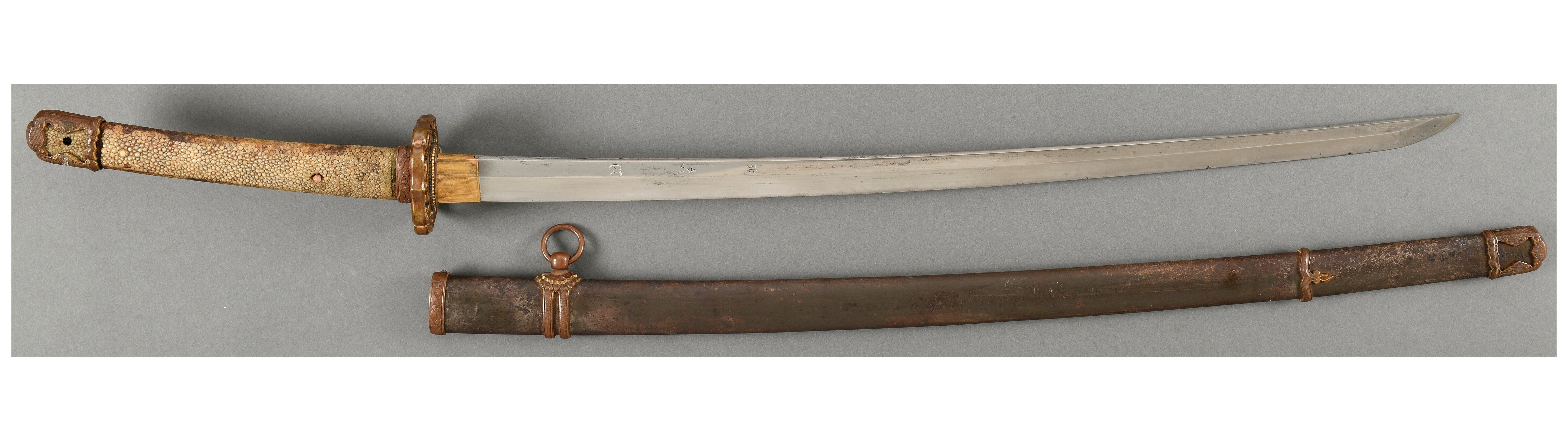 Signed Antique Japanese Sword with Shin Gunto Fittings | Rock Island ...