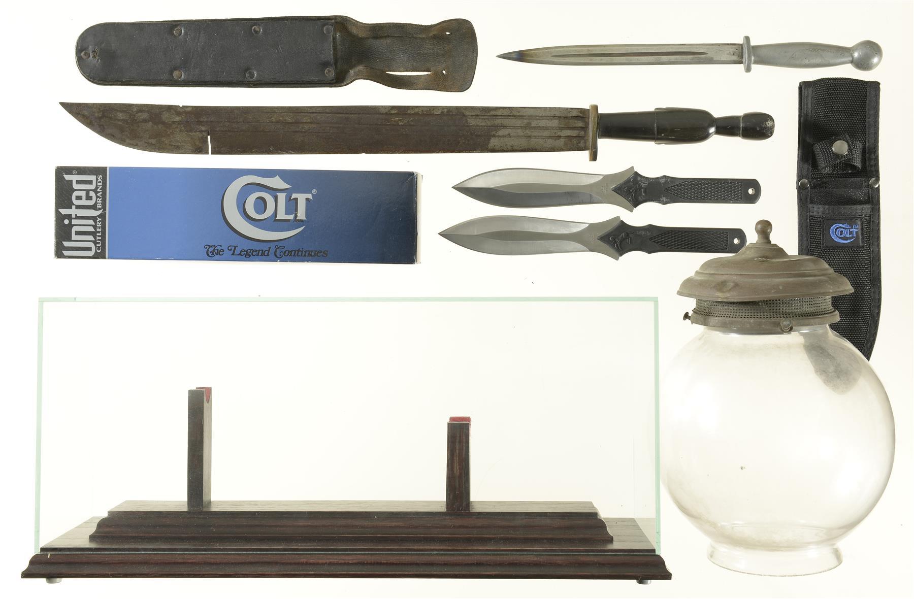 One Handgun Display Case, One Colt Marked Glass Globe, and Four | Rock ...