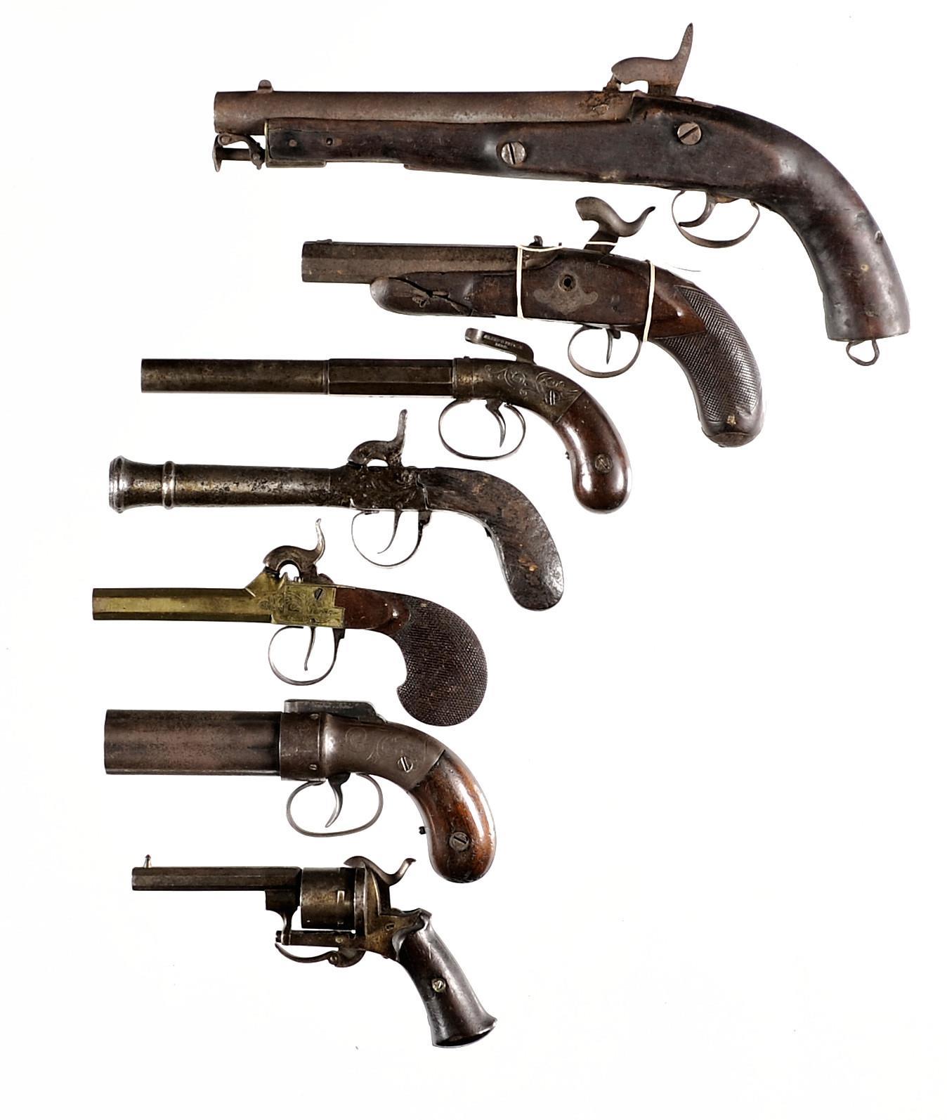 Seven Antique Handguns | Rock Island Auction