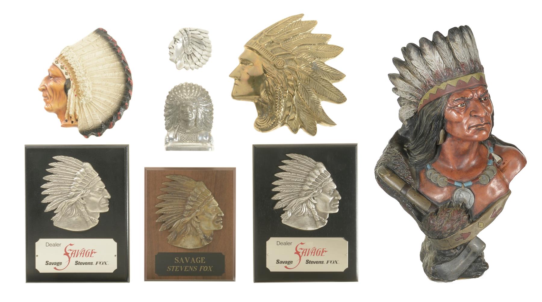 Indian Head Bust With Assorted Indian Plaques | Rock Island Auction