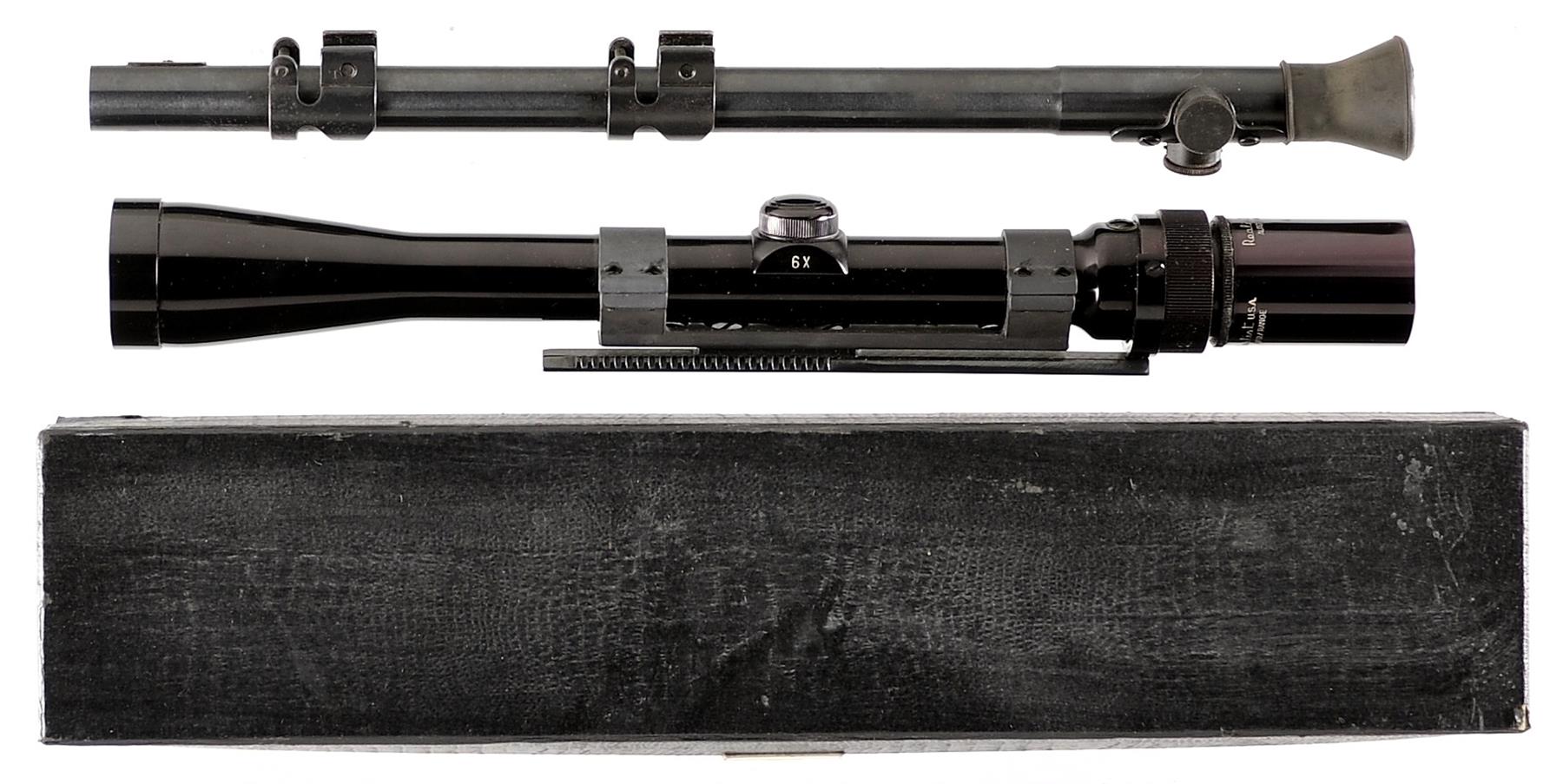 One Unmarked Scope and One Realist 6X Scope with Case | Rock Island Auction