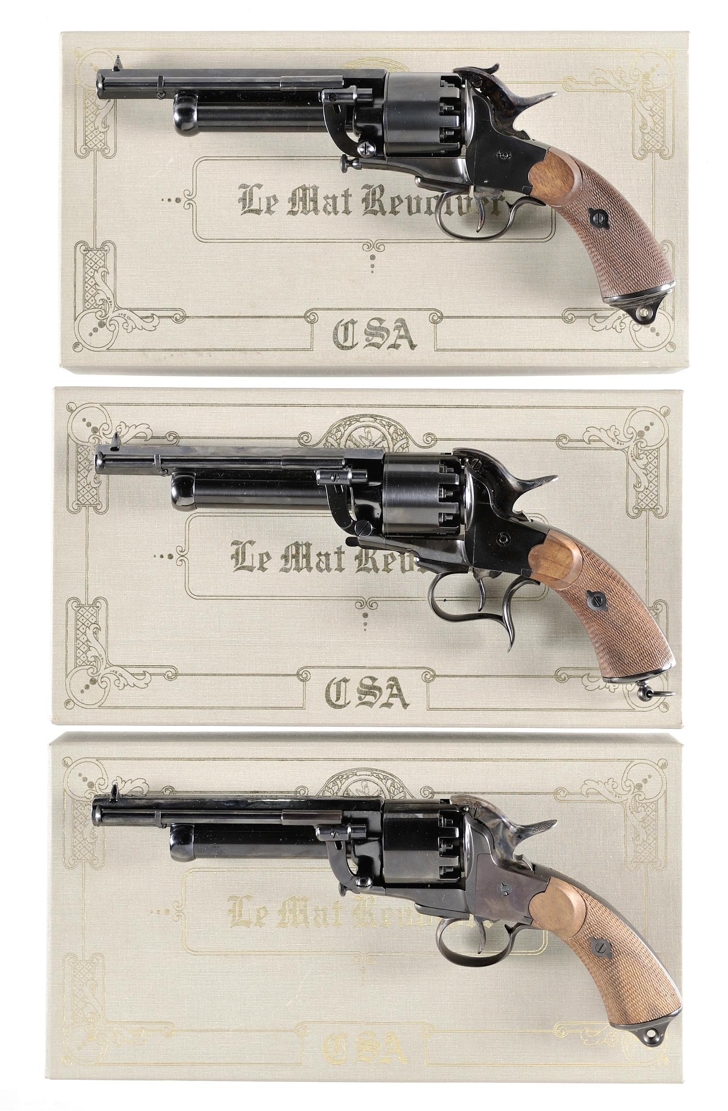 Set of Three Reproduction Percussion Revolvers w/ Boxes | Rock Island ...