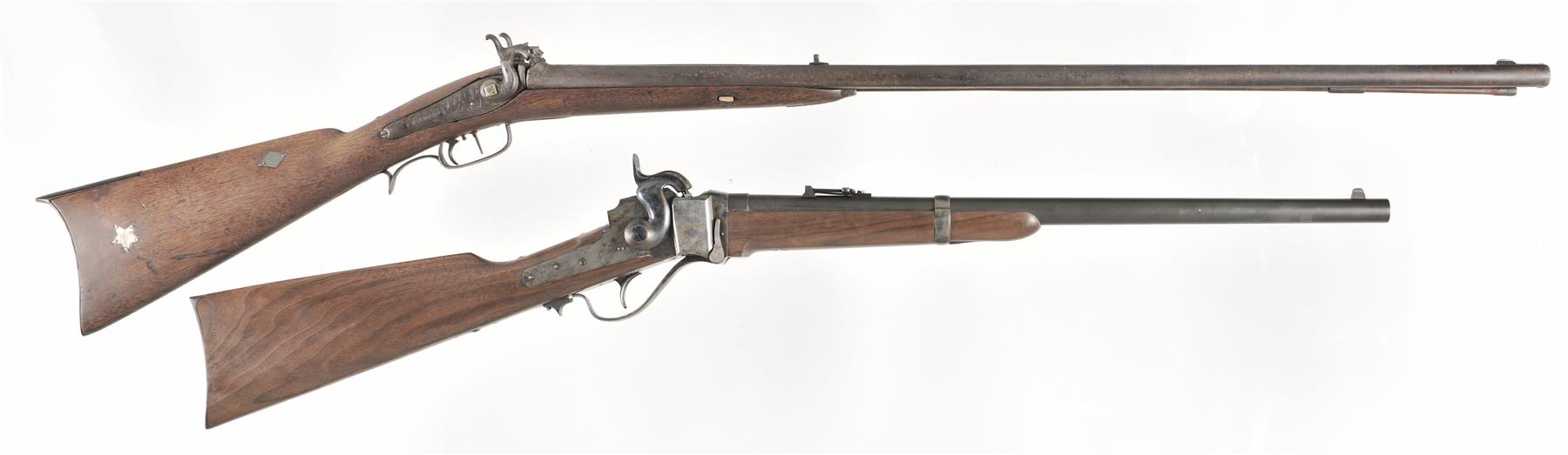 J. Golcher Percussion Double Barrel Combination Rifle | Rock Island Auction