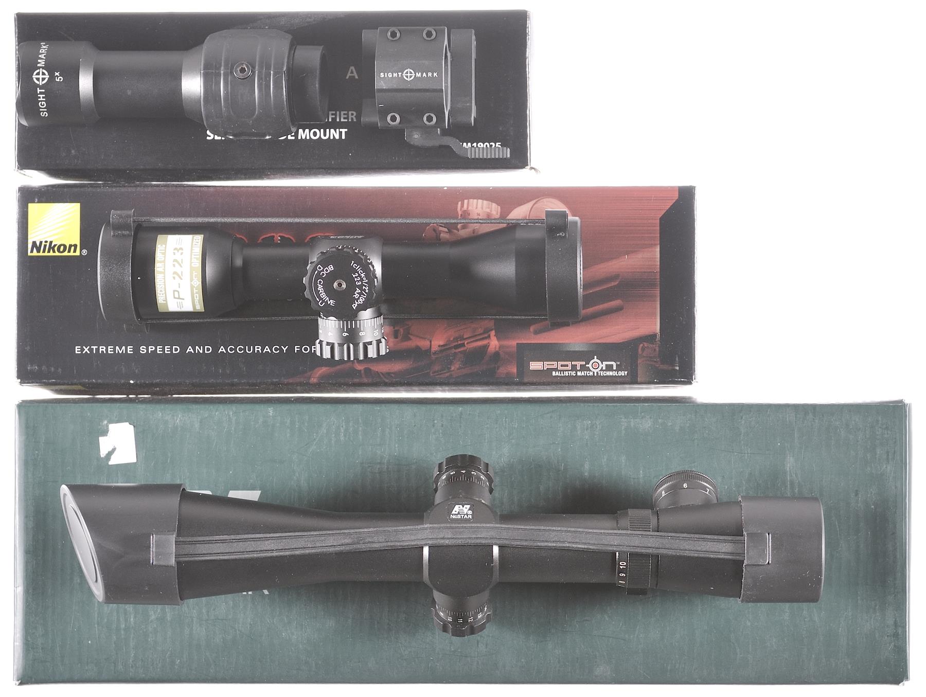 Two Rifle Scopes and One Tactical Magnifier | Rock Island Auction