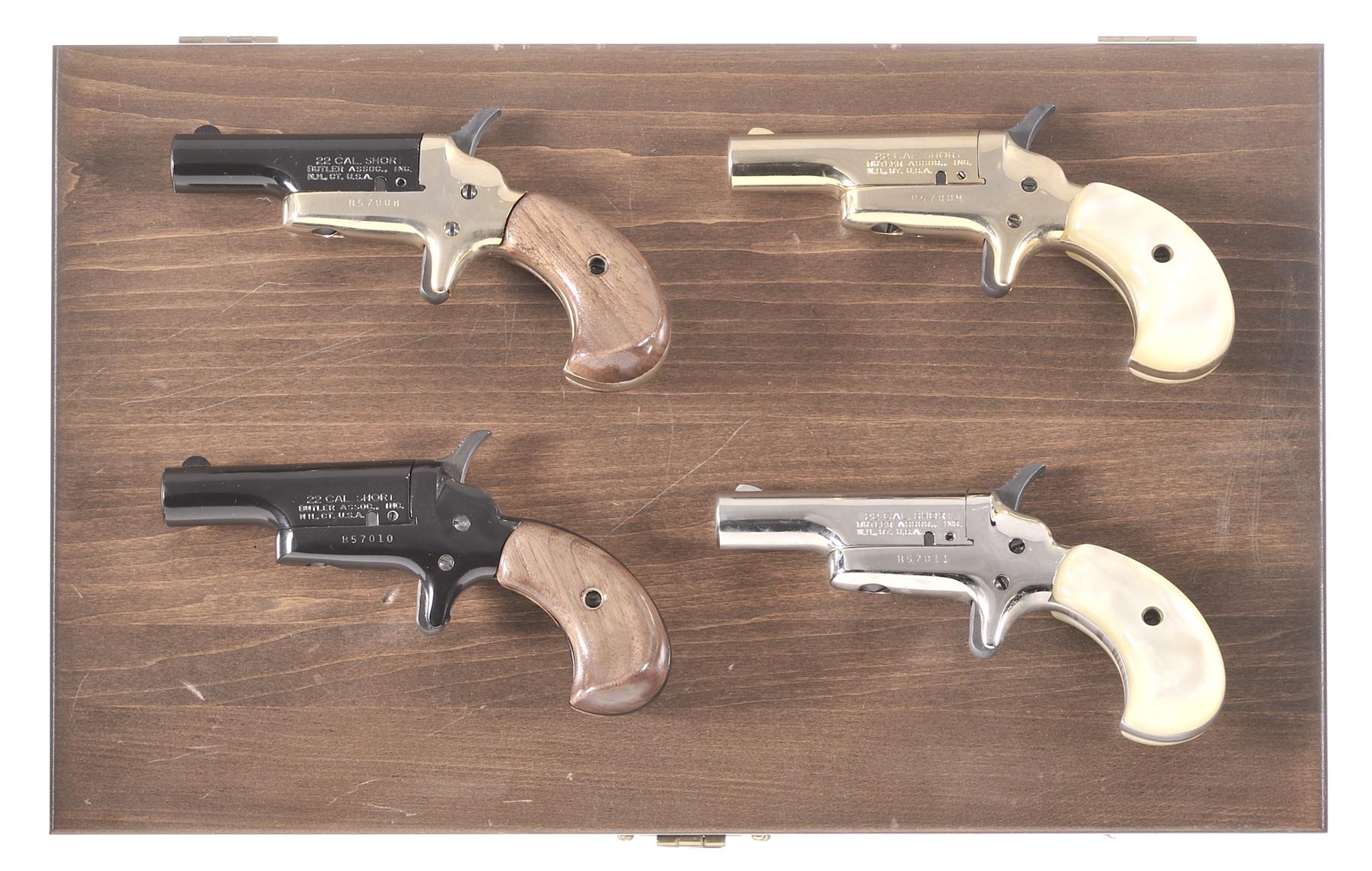 Cased Set of Four Butler Single Shot Derringer Pistols | Rock Island ...