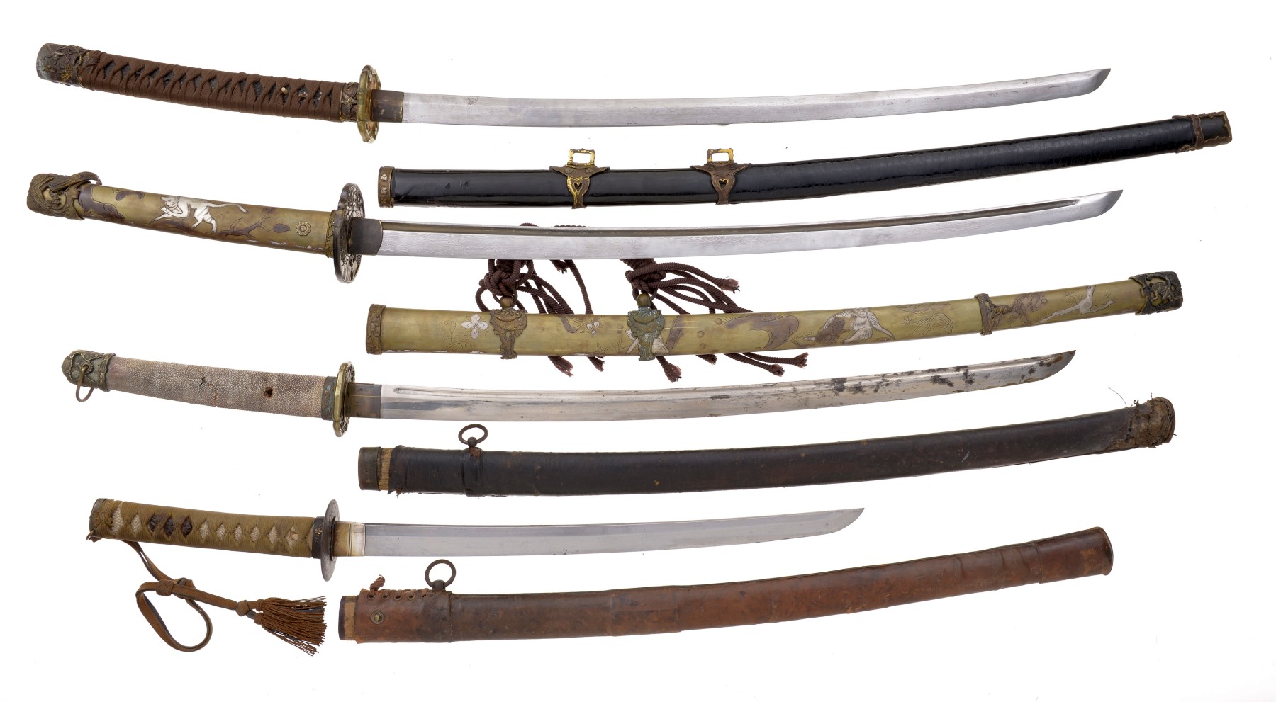 Four Japanese Style Swords with Scabbards | Rock Island Auction
