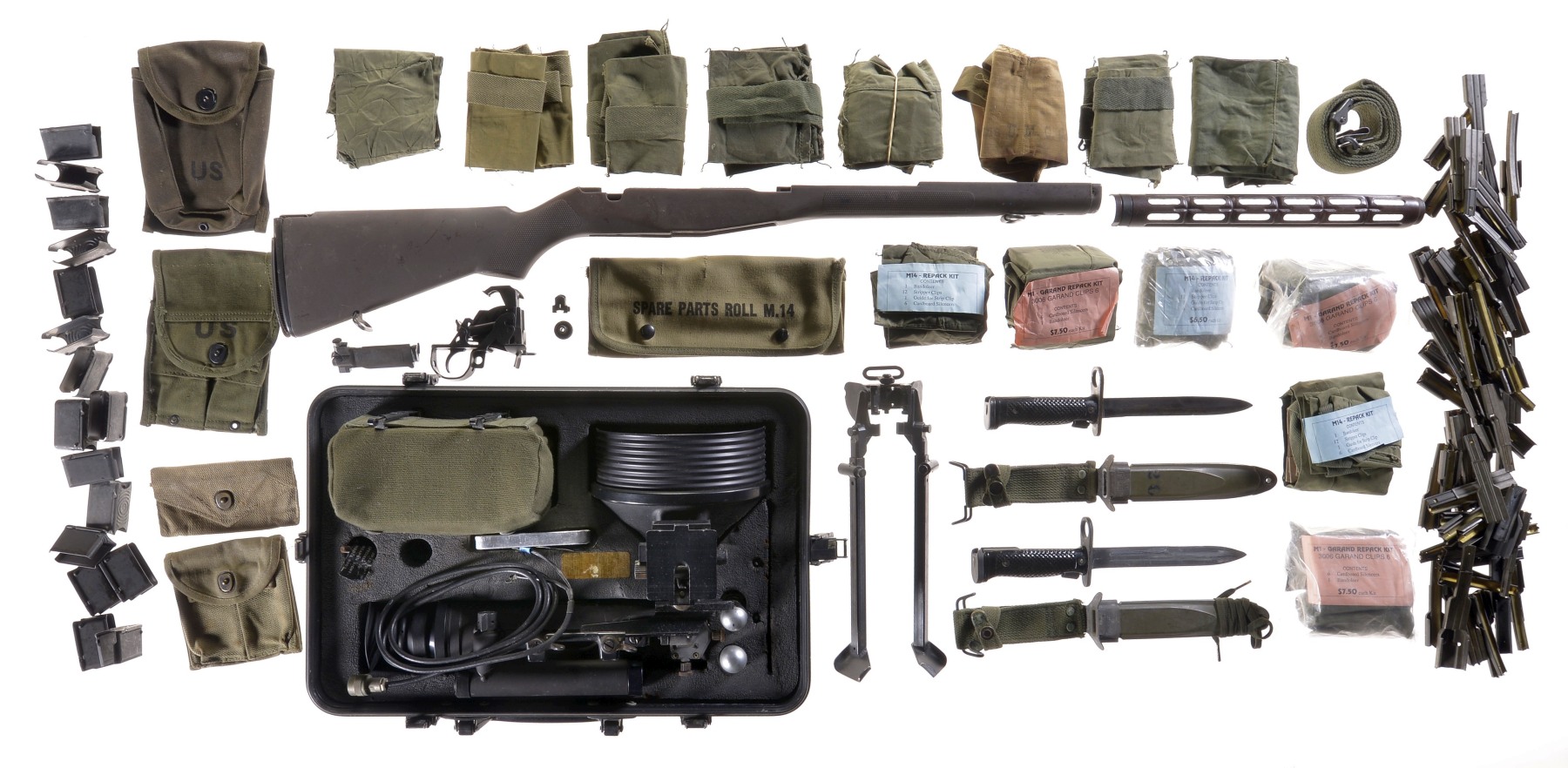 Grouping of US Military Parts, Clips and Accessories | Rock Island Auction