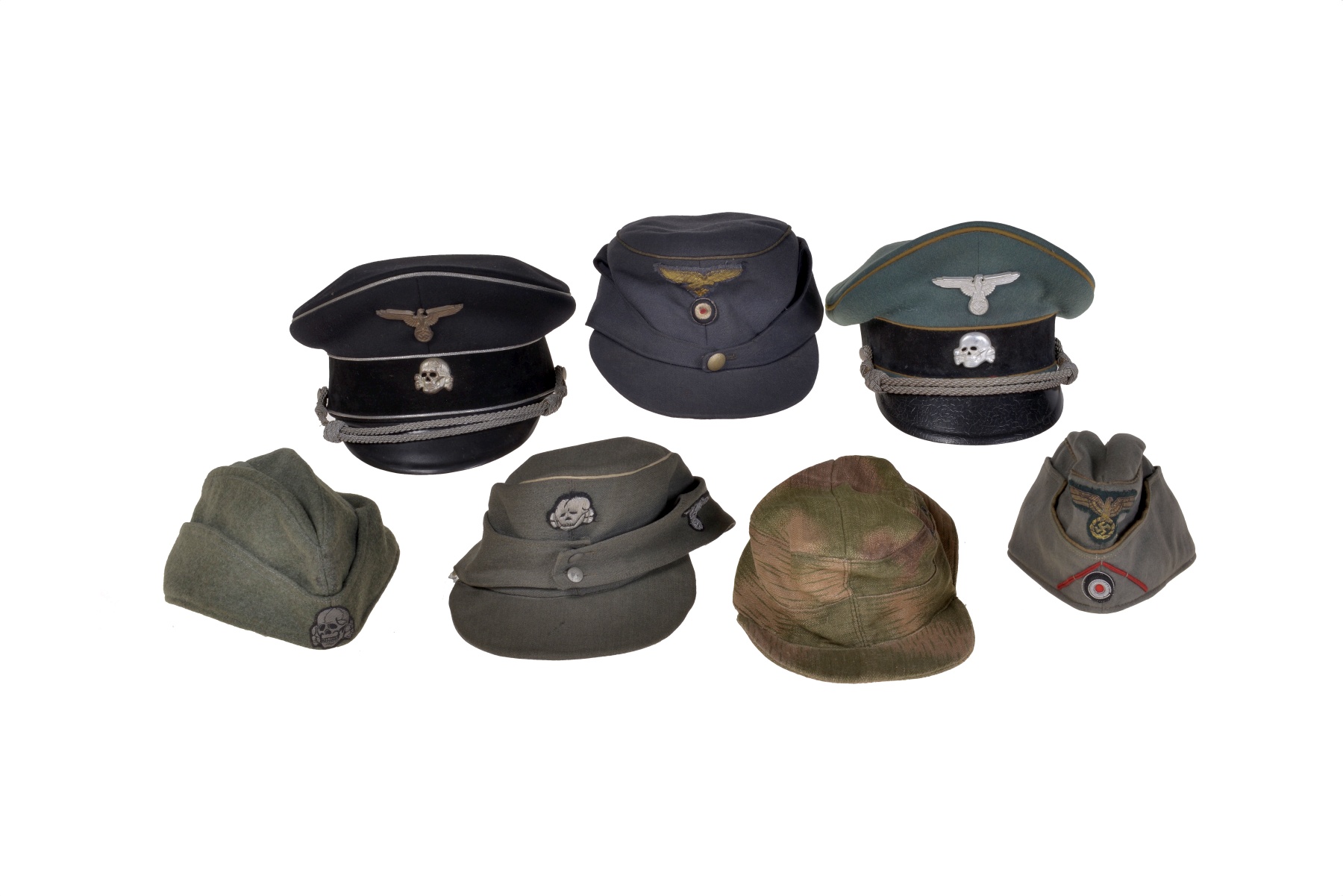 Seven Reproduction Nazi-Style Hats | Rock Island Auction