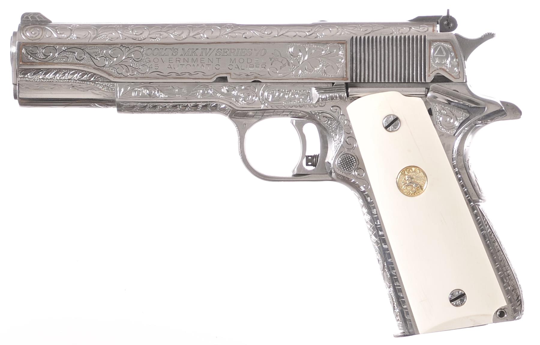 Engraved Colt Government Series 70 Semi-Automatic Pistol | Rock Island ...
