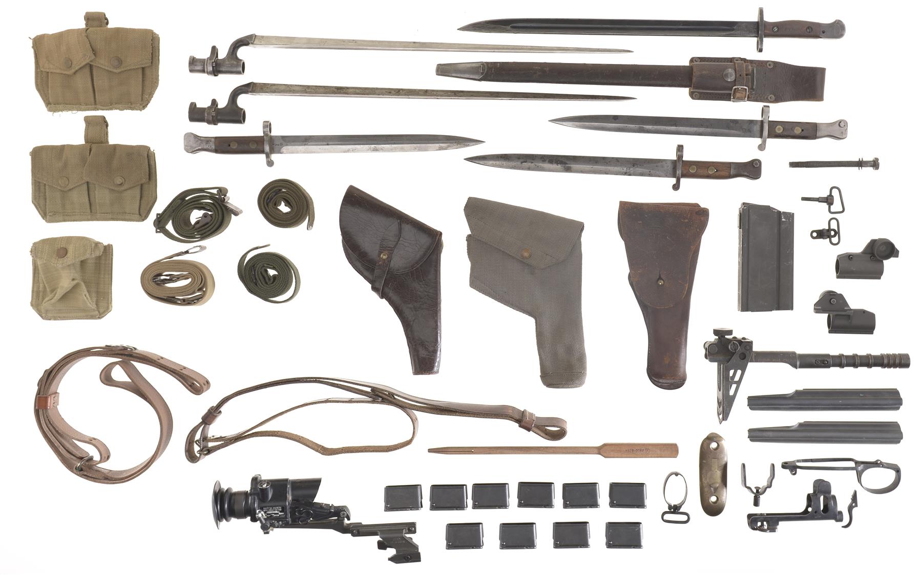 Grouping of Bayonets, Military Items and Additional Gun Parts | Rock ...
