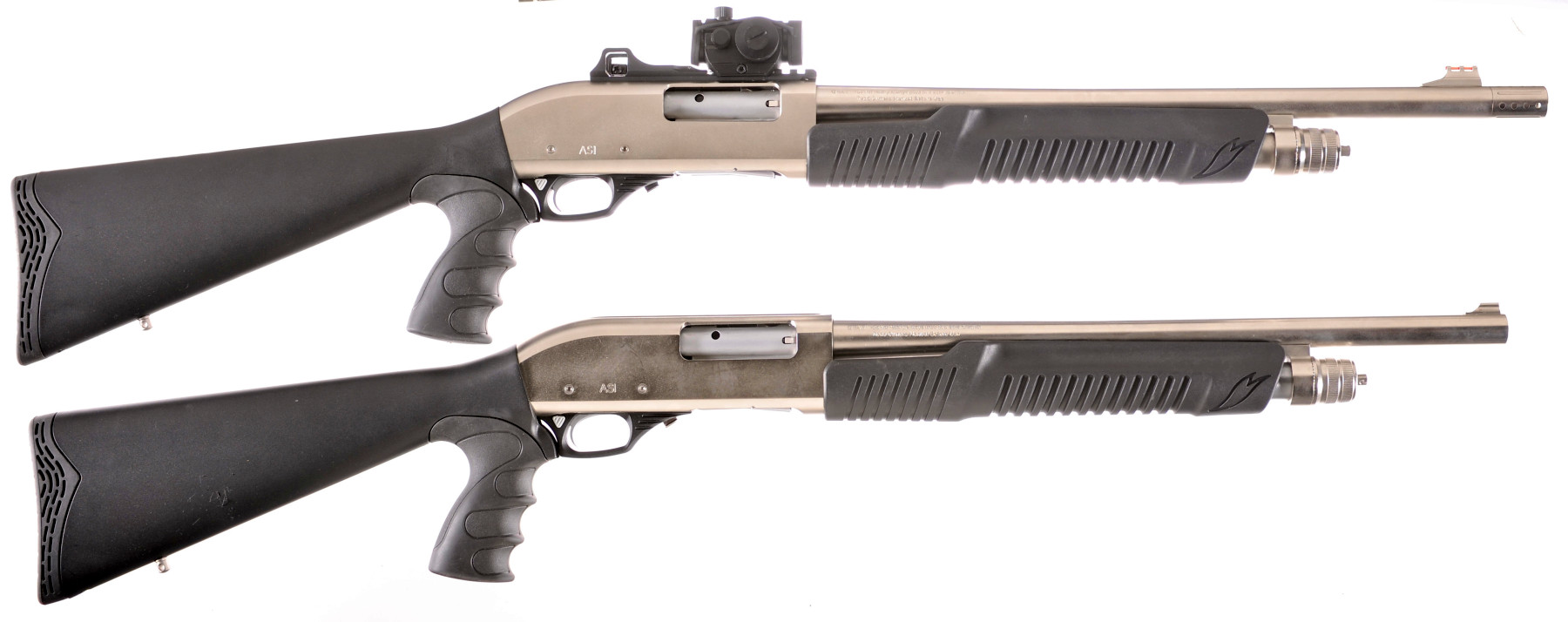 Two ASI Slide Action Shotguns | Rock Island Auction
