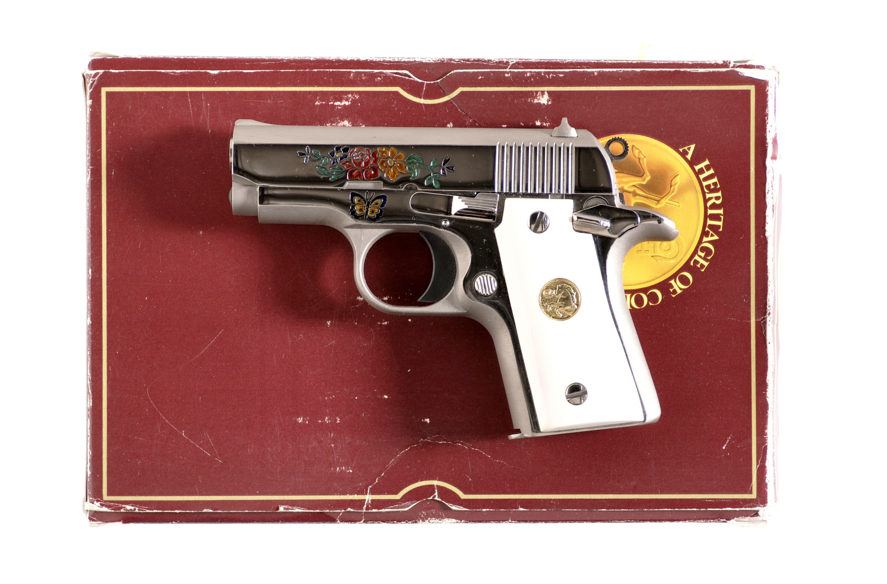 Factory Engraved Colt Mustang Semi-Automatic Pistol with Matchin | Rock ...