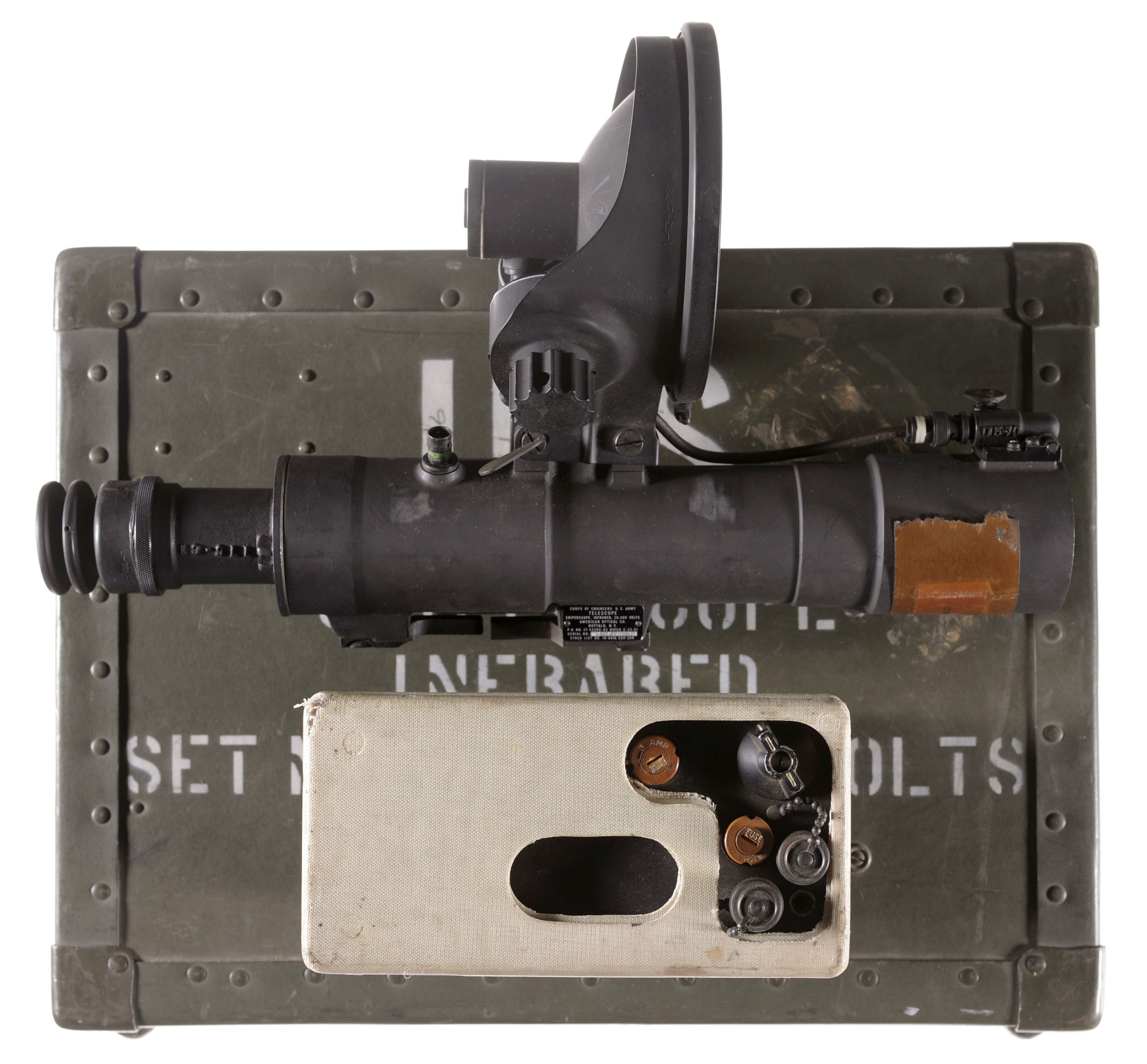 U.S. Army American Optical Co. M3 Infrared Sniperscope w/ Chest | Rock ...