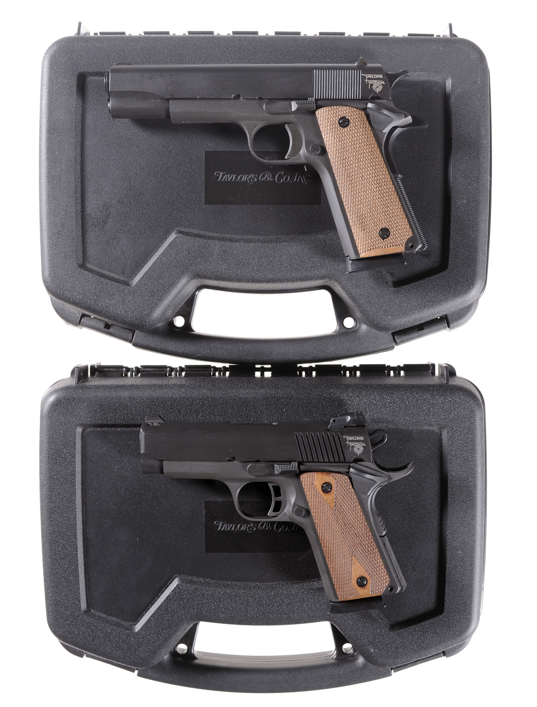Two Taylor & Co Semi-Automatic Pistols with Cases | Rock Island Auction