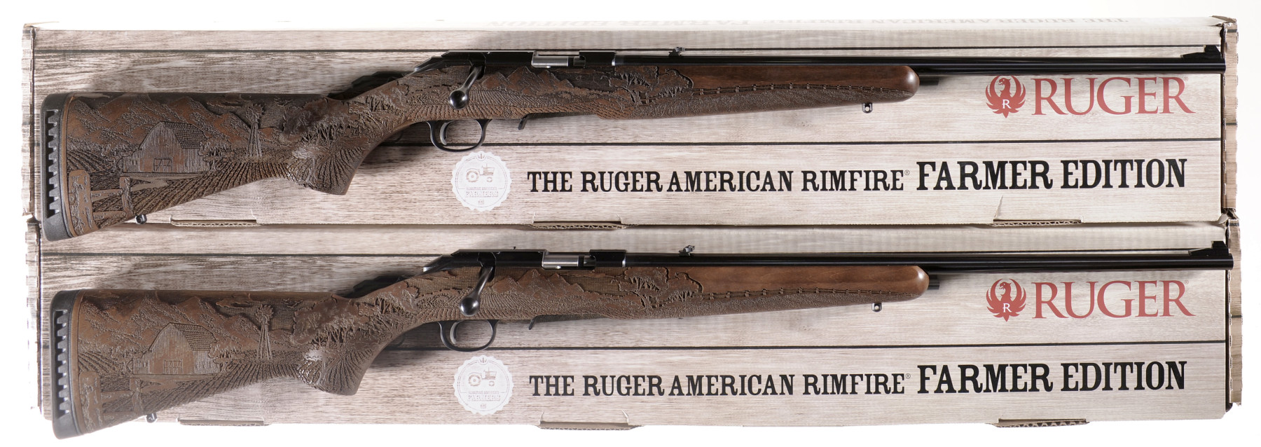 Two Ruger American Farmer Edition Bolt Action Rifles with Boxes | Rock ...