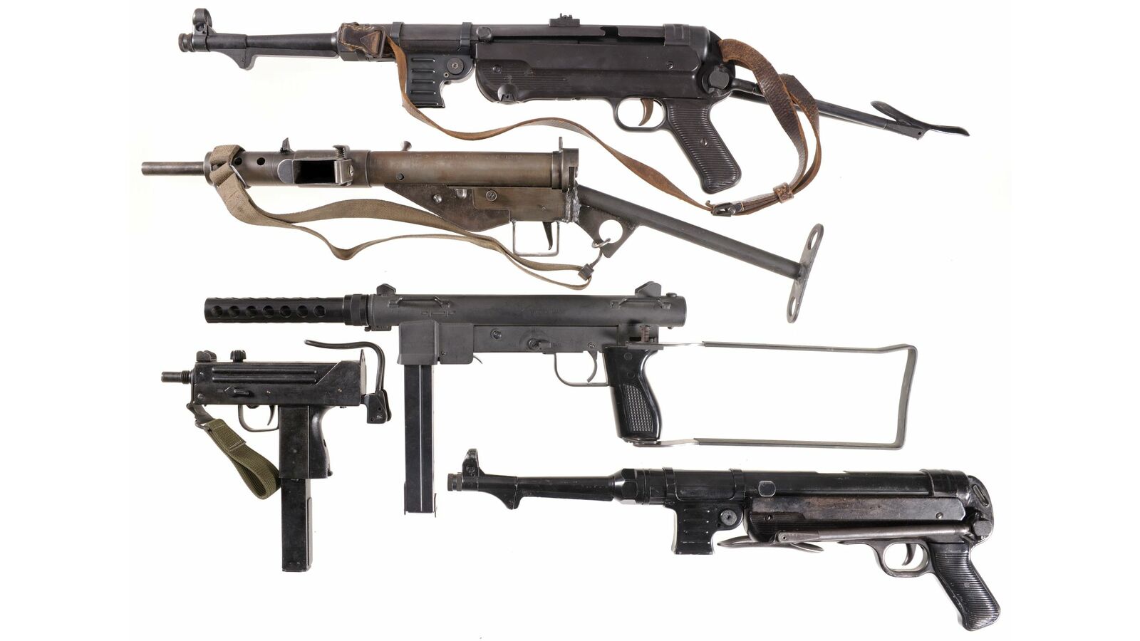 Five Non-Firing Replica Submachine Guns -A) Replica German Model | Rock ...