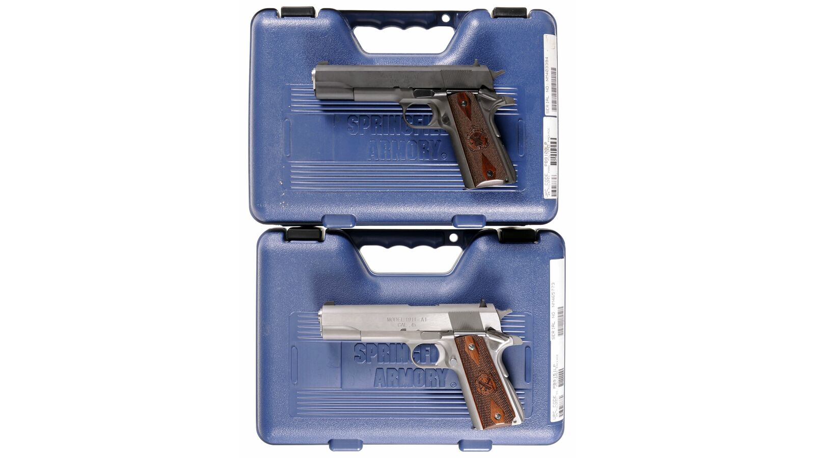 Two Springfield Armory 1911-A1 Semi-Automatic Pistols w/ Cases | Rock ...