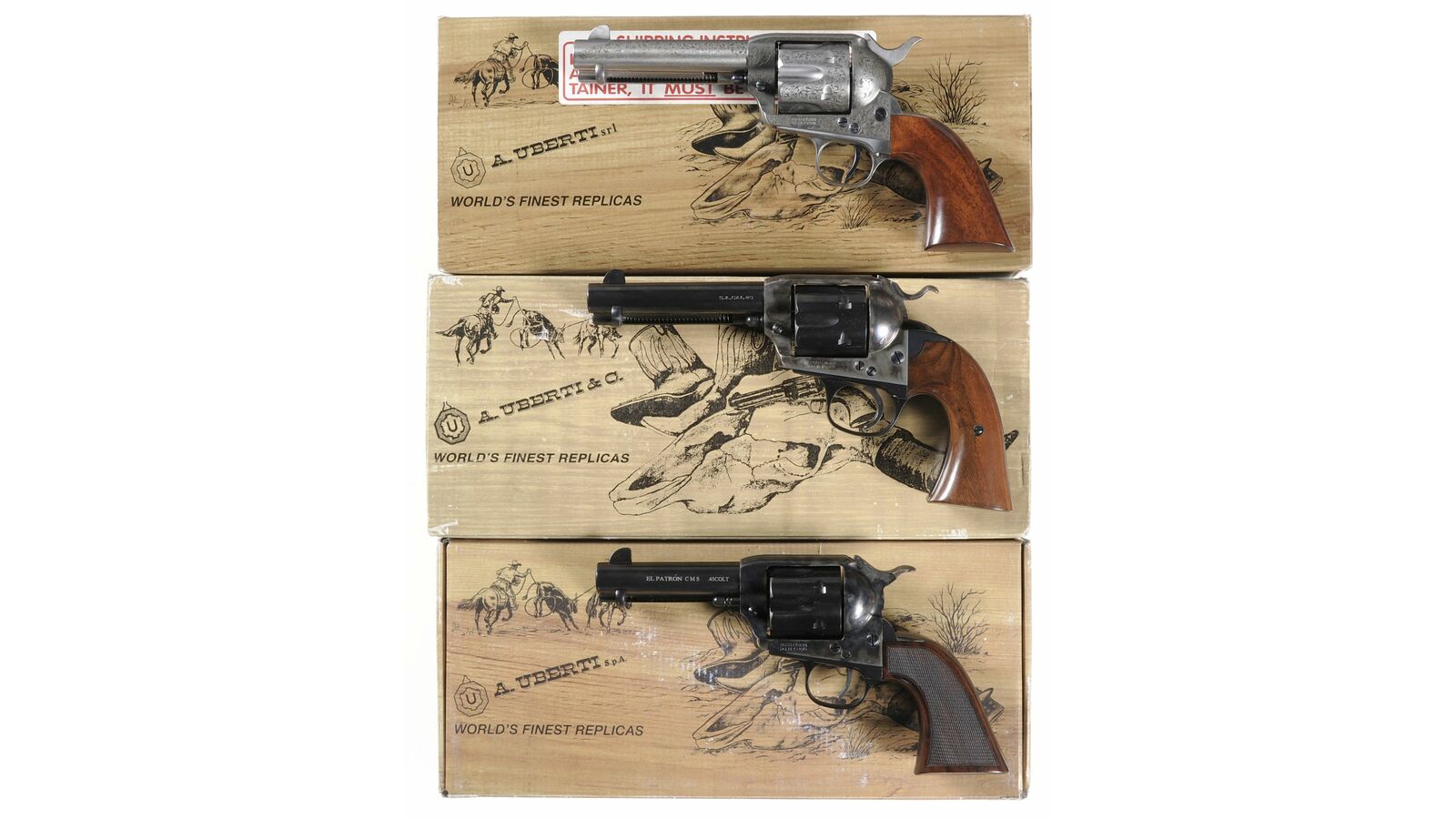Three Uberti Single Action Revolvers w/ Boxes | Rock Island Auction