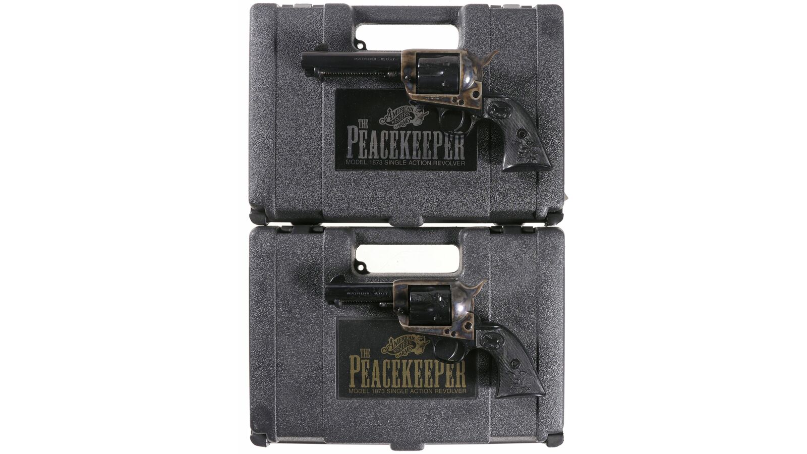 Two American Western Arms Peacekeeper Single Action Revolvers w/ | Rock ...
