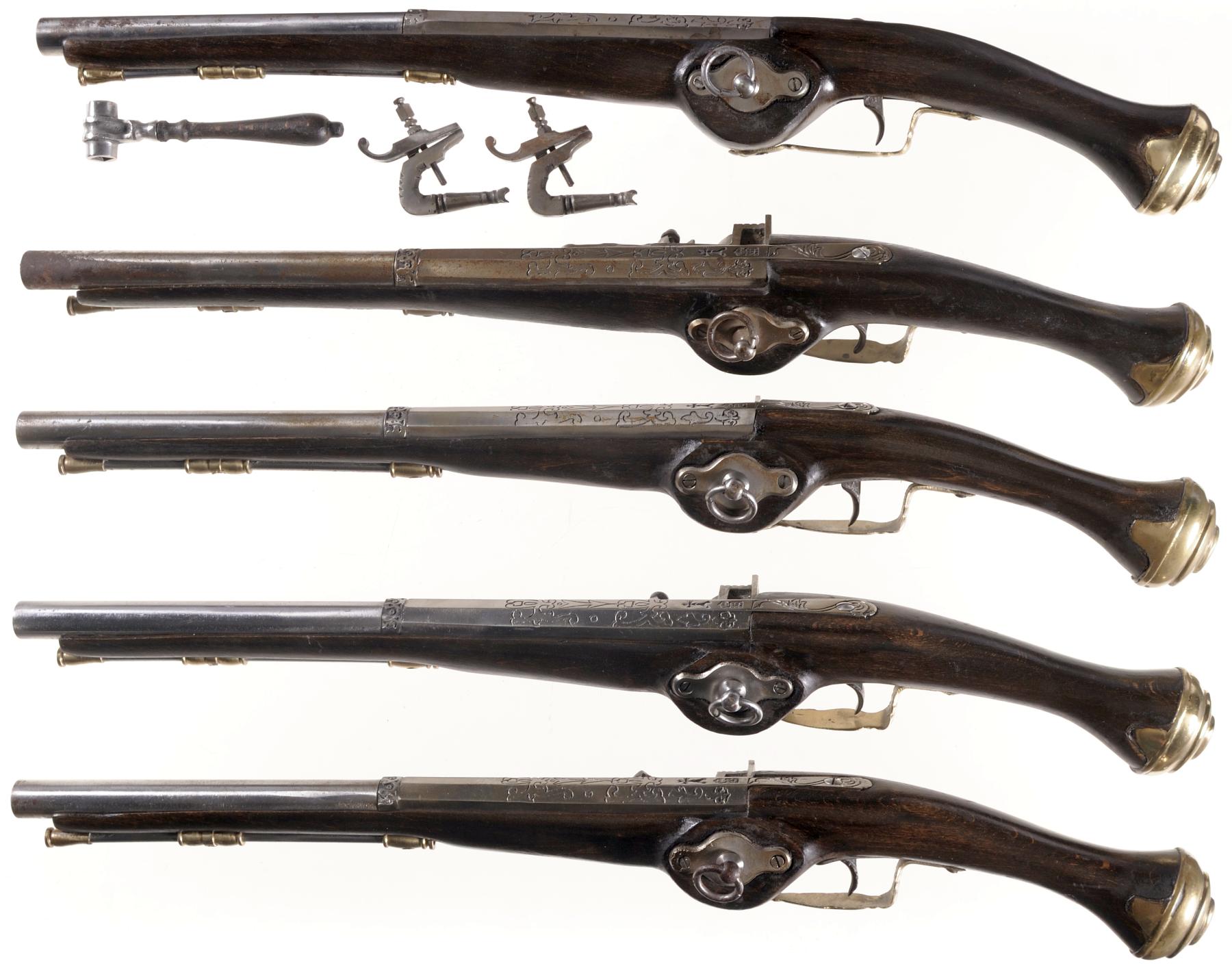 Five Contemporary Wheelock Pistols | Rock Island Auction