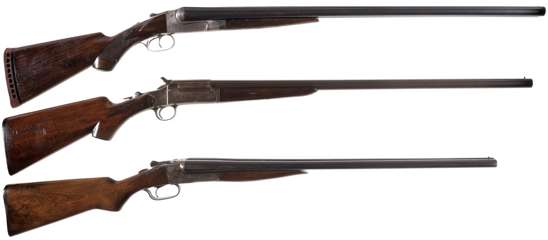 Three Shotguns -A) Ithaca Hammerless Double Barrel Shotgun | Rock ...
