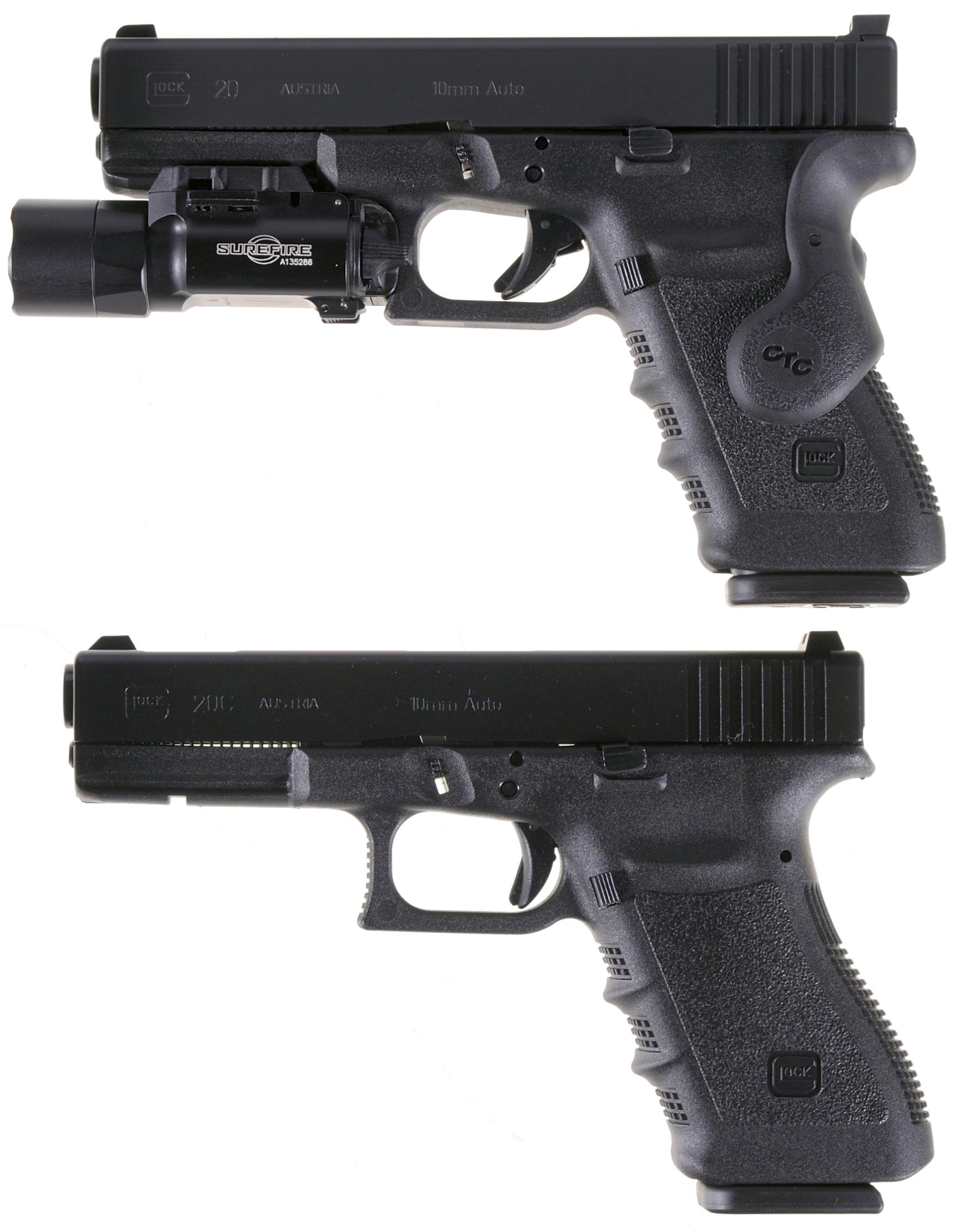 Two Glock Semi-Automatic Pistols -A) Glock Model 20 Pistol with | Rock ...
