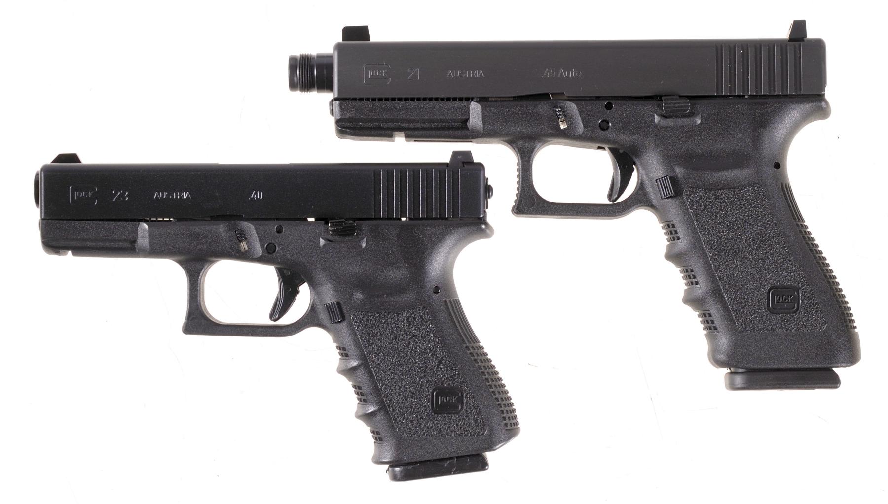 Two Glock Semi-Automatic Pistols -A) Glock Model 21 Pistol | Rock ...