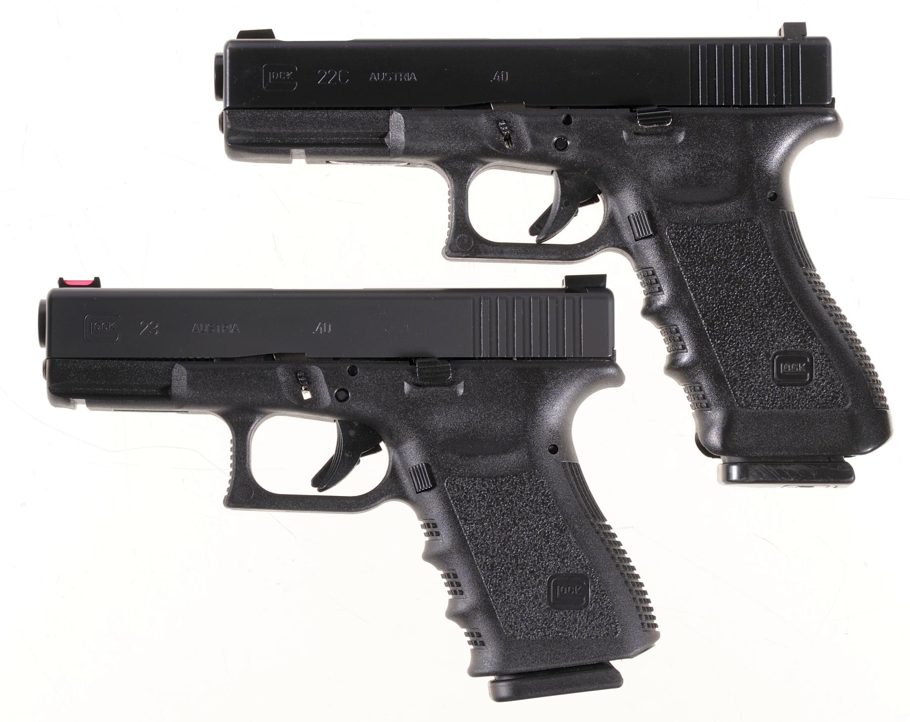Two Glock Semi-Automatic Pistols -A) Glock Model 22C Pistol | Rock ...