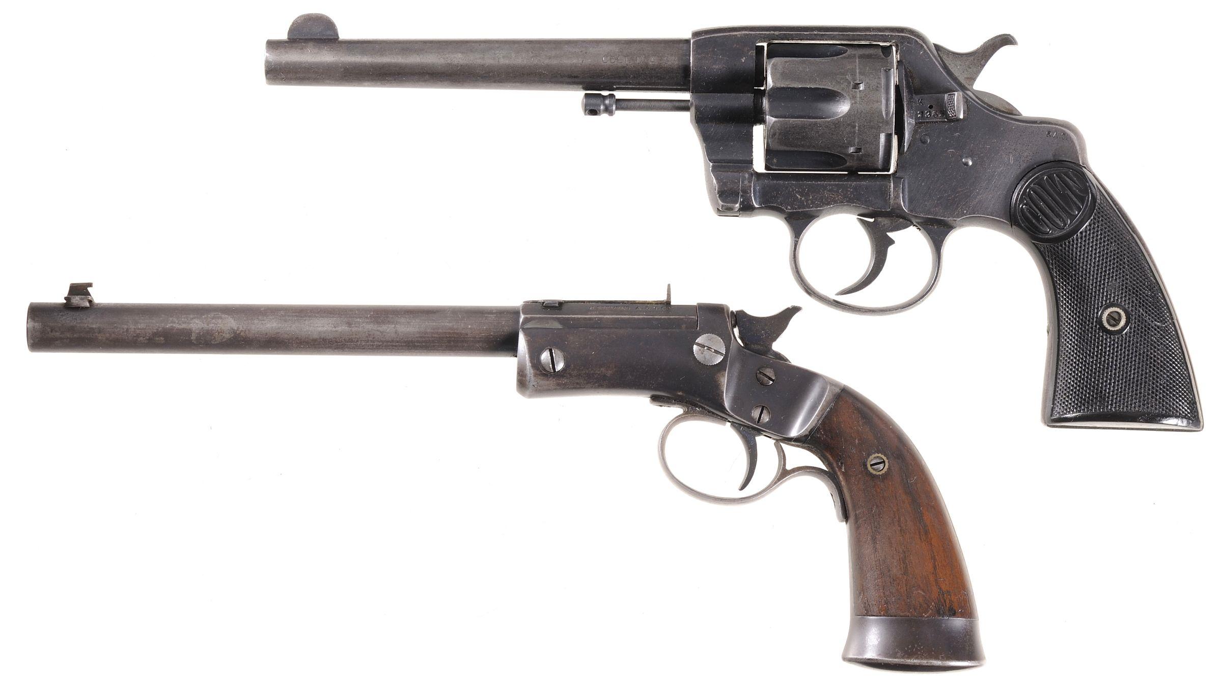 Two Hand Guns -A) Colt New Army Double Action Revolver | Rock Island ...