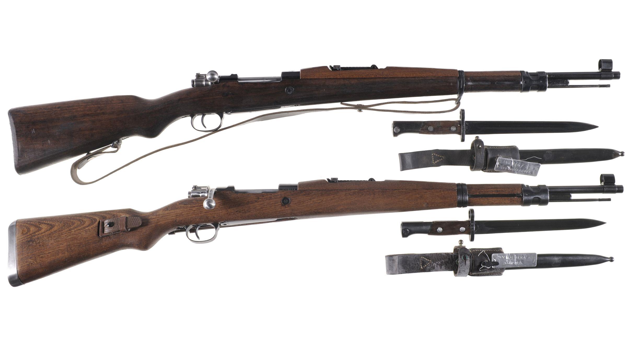 Two Yugoslavian Bolt Action Mauser Rifles w/ Bayonets | Rock Island Auction