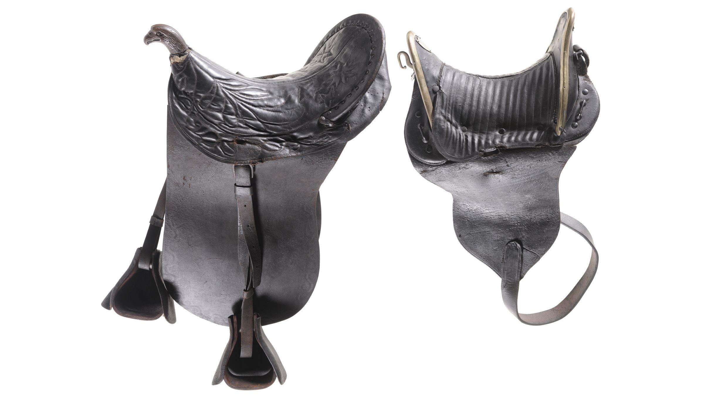 Two Military Style Saddles with Accessories | Rock Island Auction