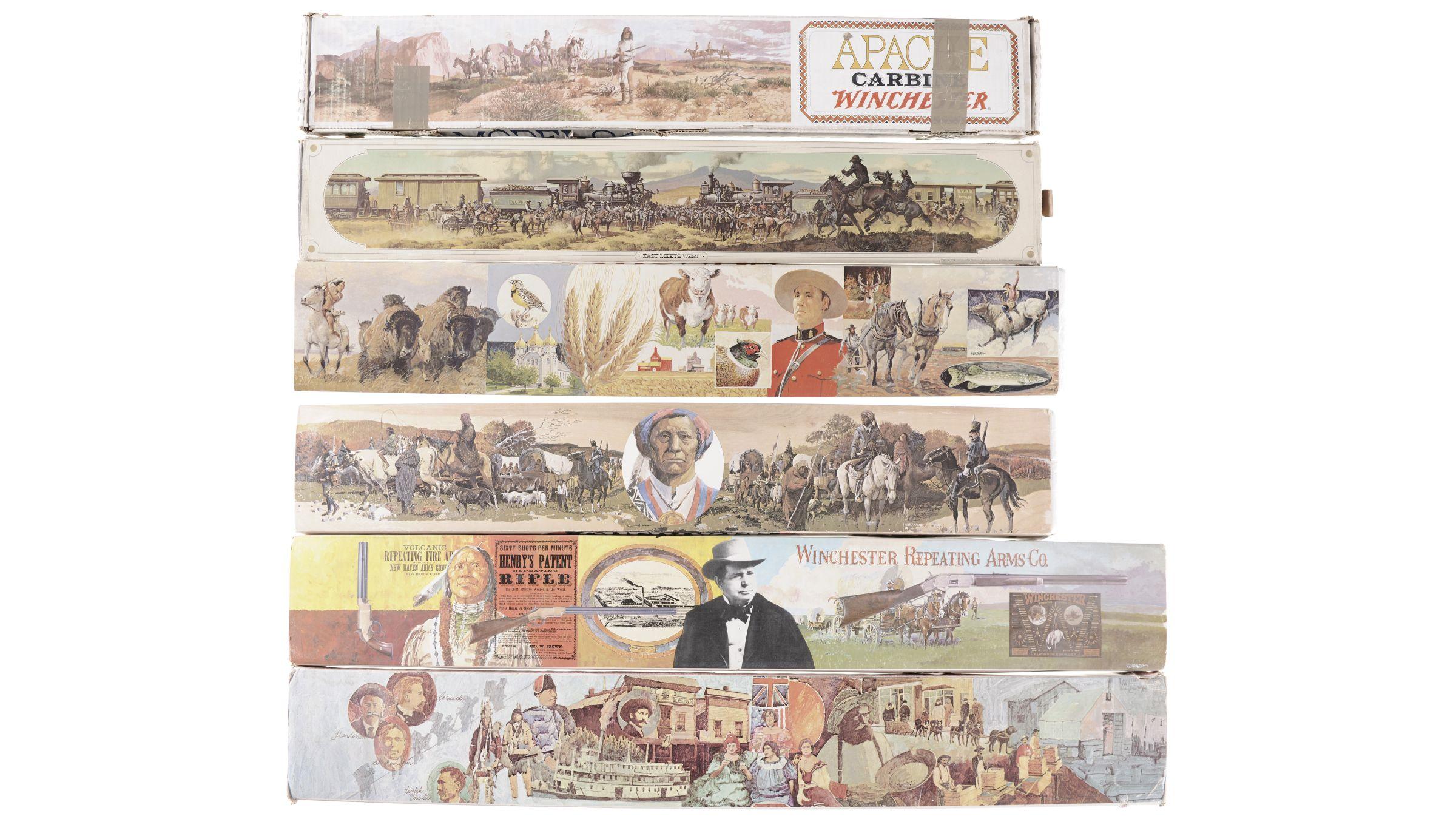 Six Winchester Model 94 Lever Action Commemorative Boxes | Rock Island ...