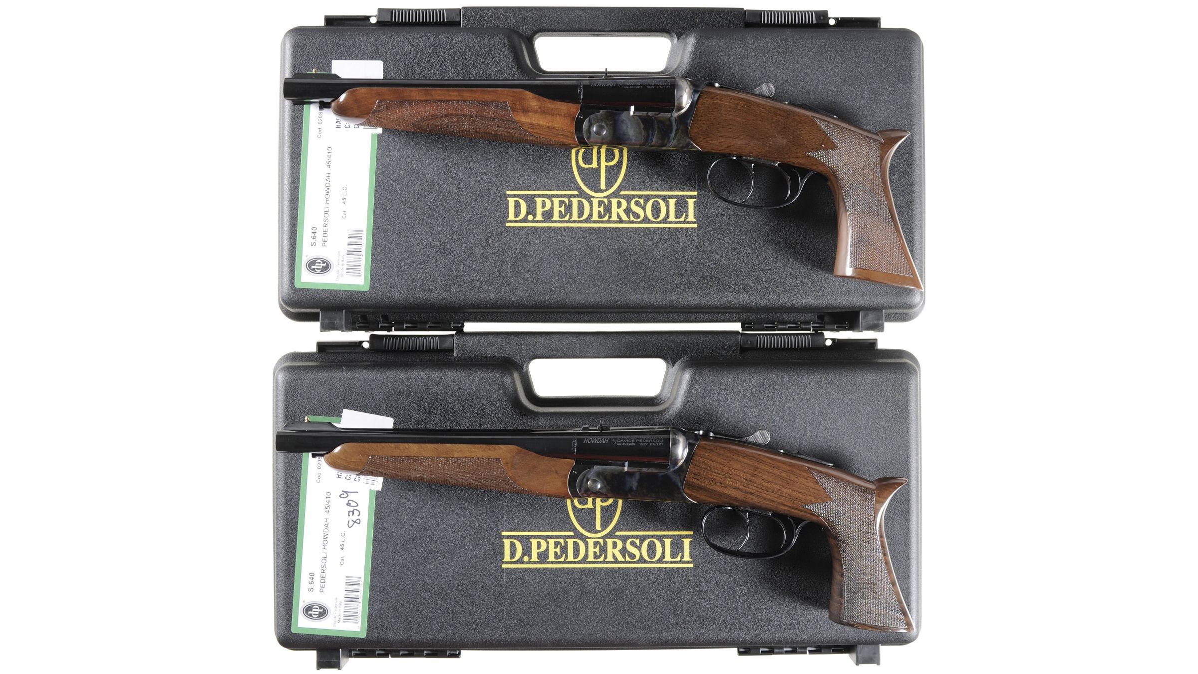 Two Pedersoli Howdah Double Barrel Pistols w/ Cases | Rock Island Auction