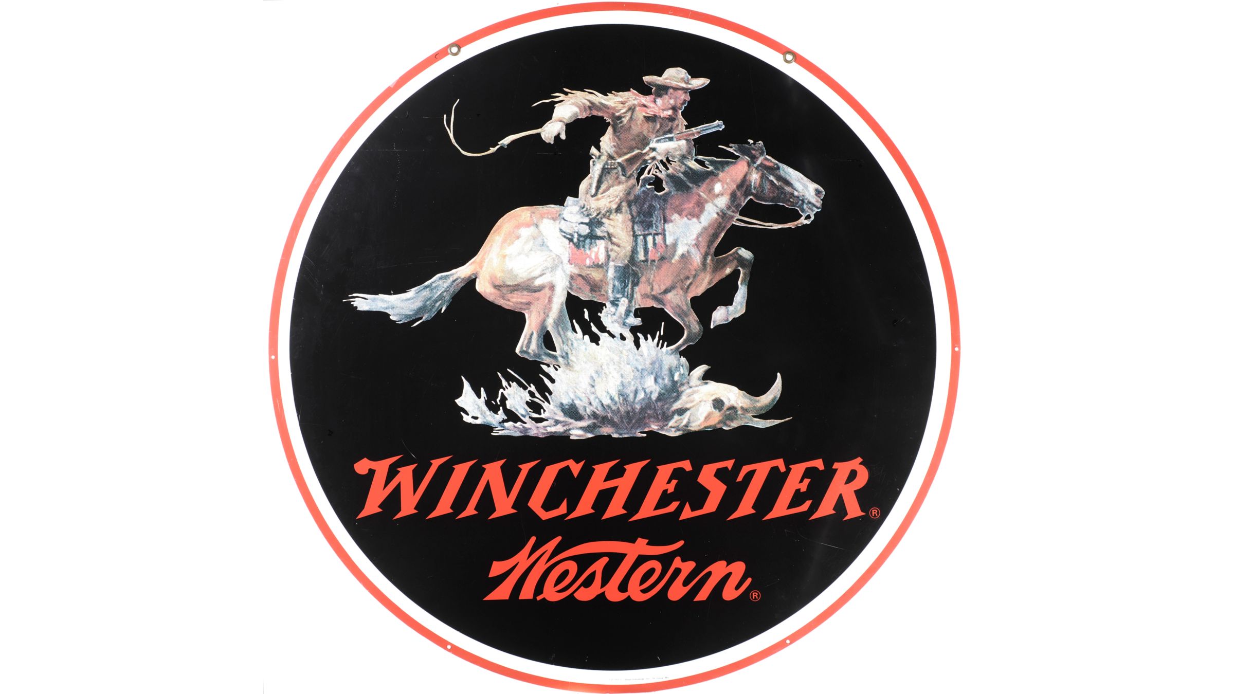 Winchester-Western 'Rider' Metal Sign | Rock Island Auction