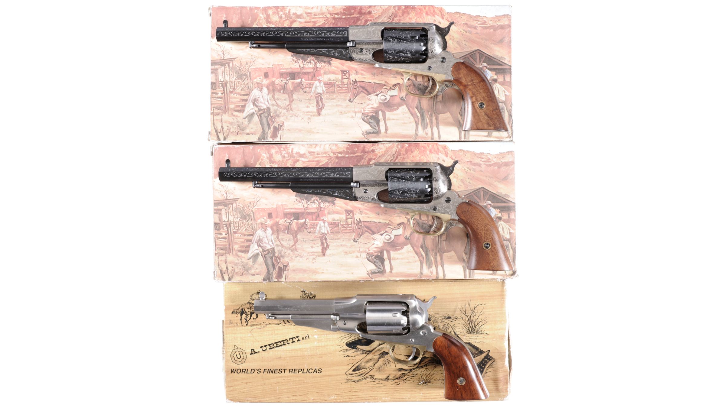 Three Contemporary Percussion Revolvers with Boxes | Rock Island Auction