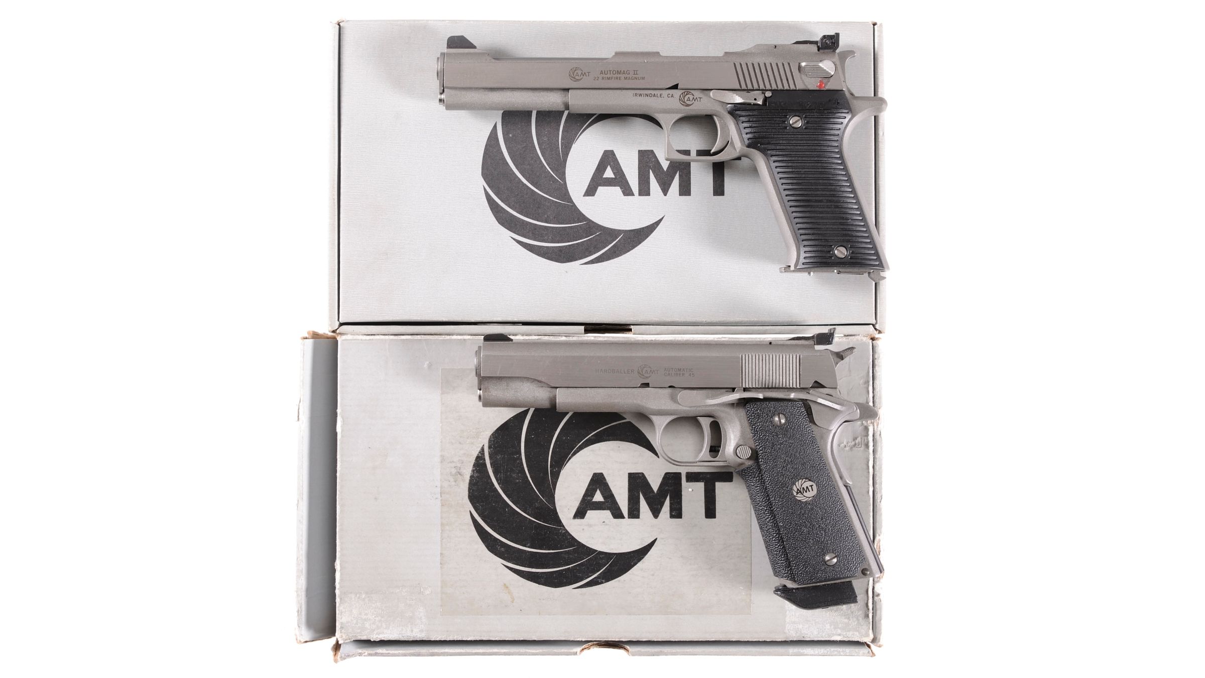 Two AMT Semi-Automatic Pistols with Boxes | Rock Island Auction