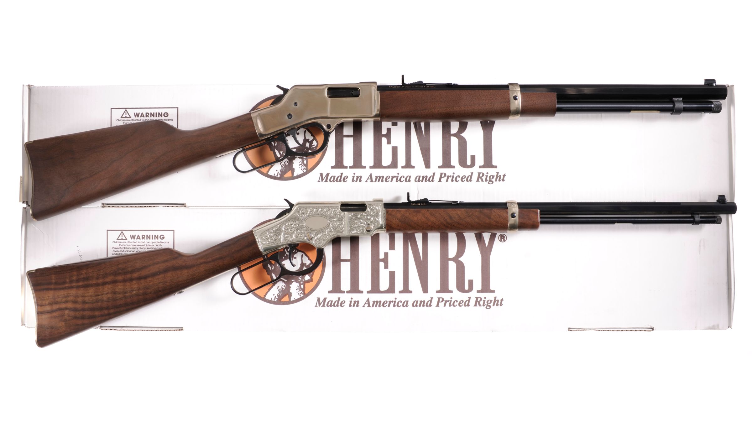 Two Henry Lever Action Rifles w-Matching Boxes | Rock Island Auction