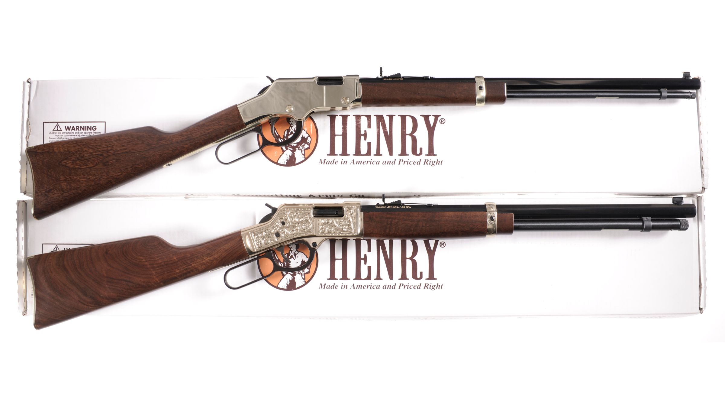 Two Henry Lever Action Rifles with Matching Boxes | Rock Island Auction
