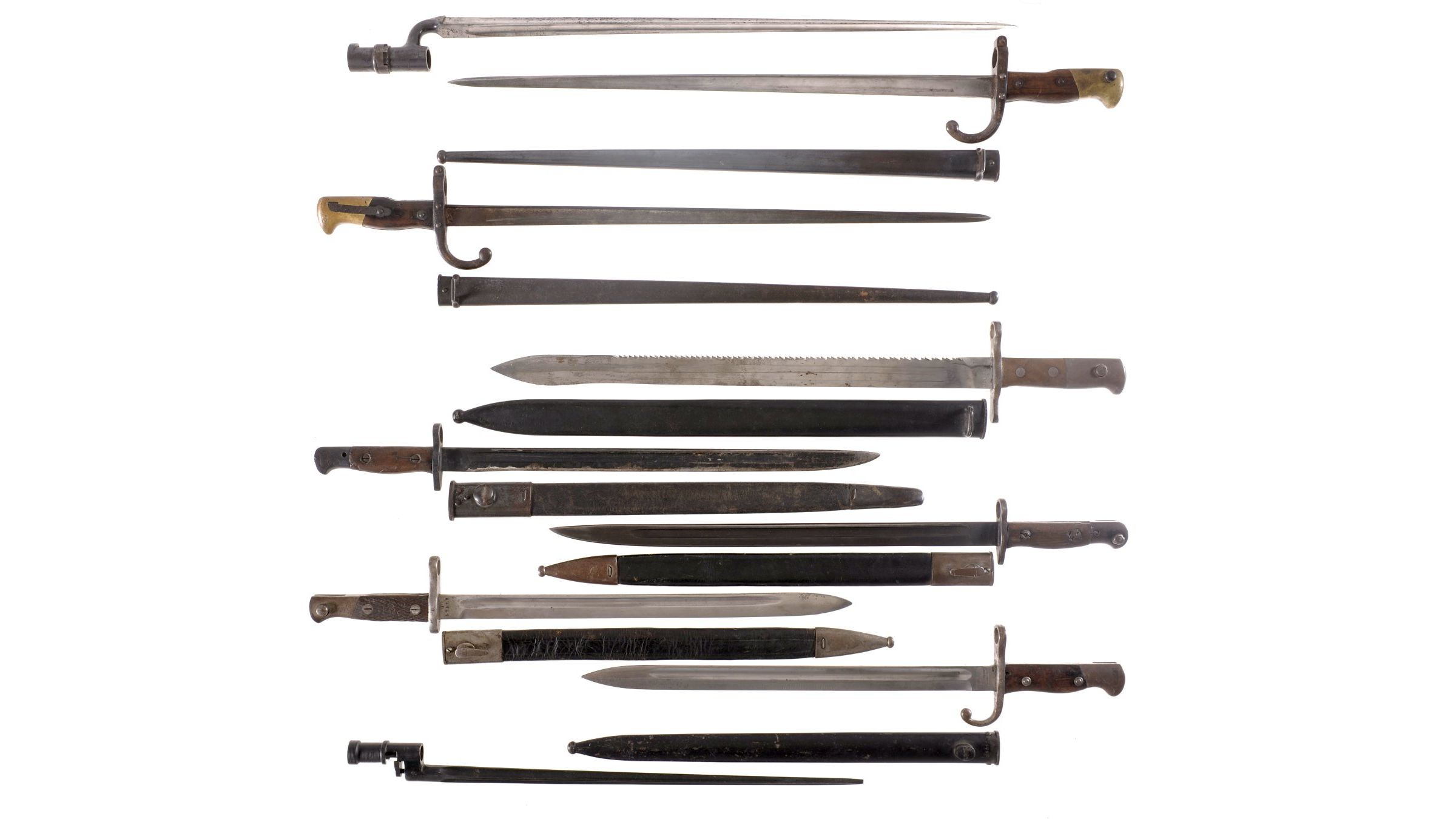 Twenty-Two Assorted European Military Bayonets | Rock Island Auction