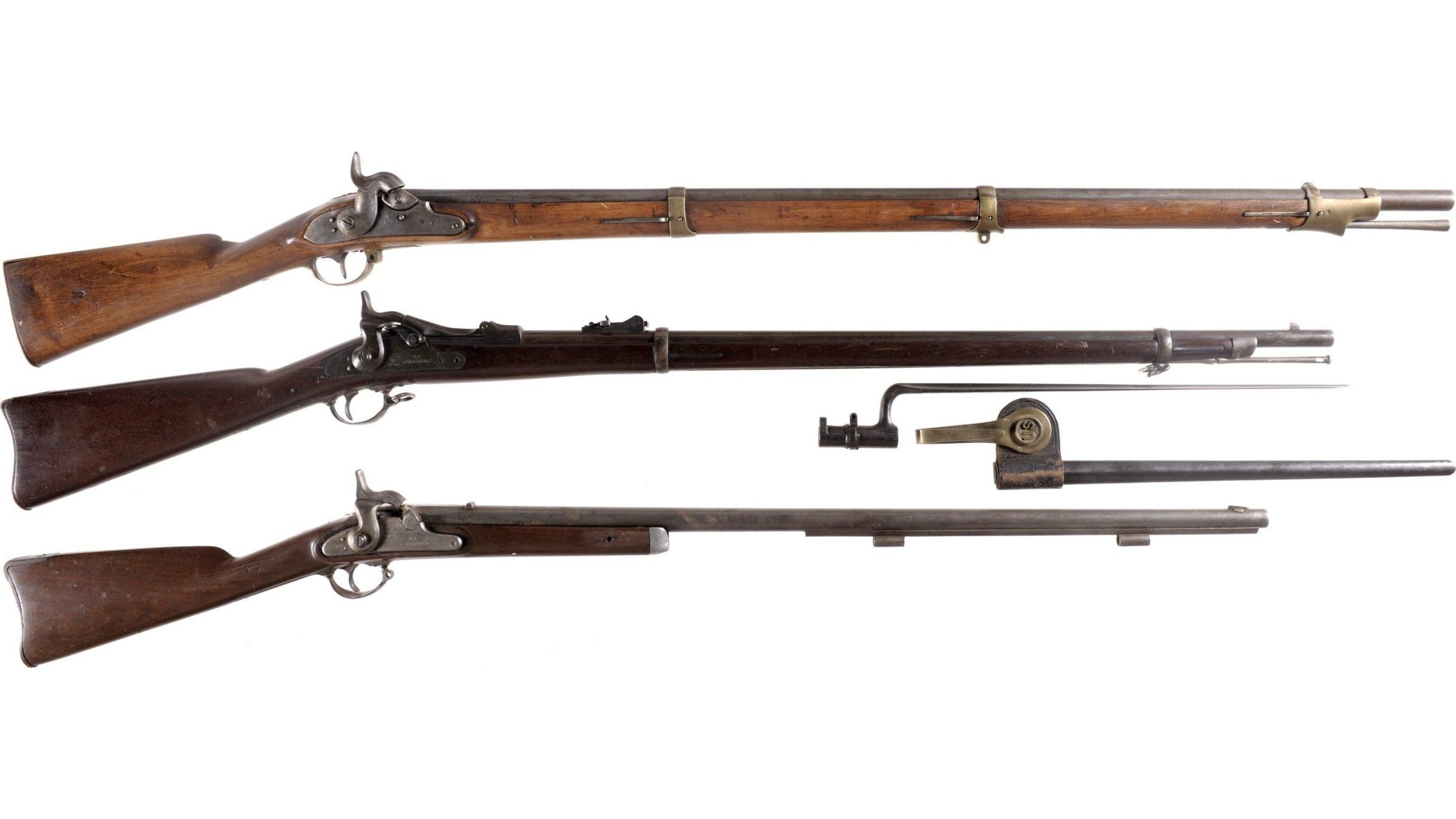 Three Antique Military Single Shot Long Guns | Rock Island Auction