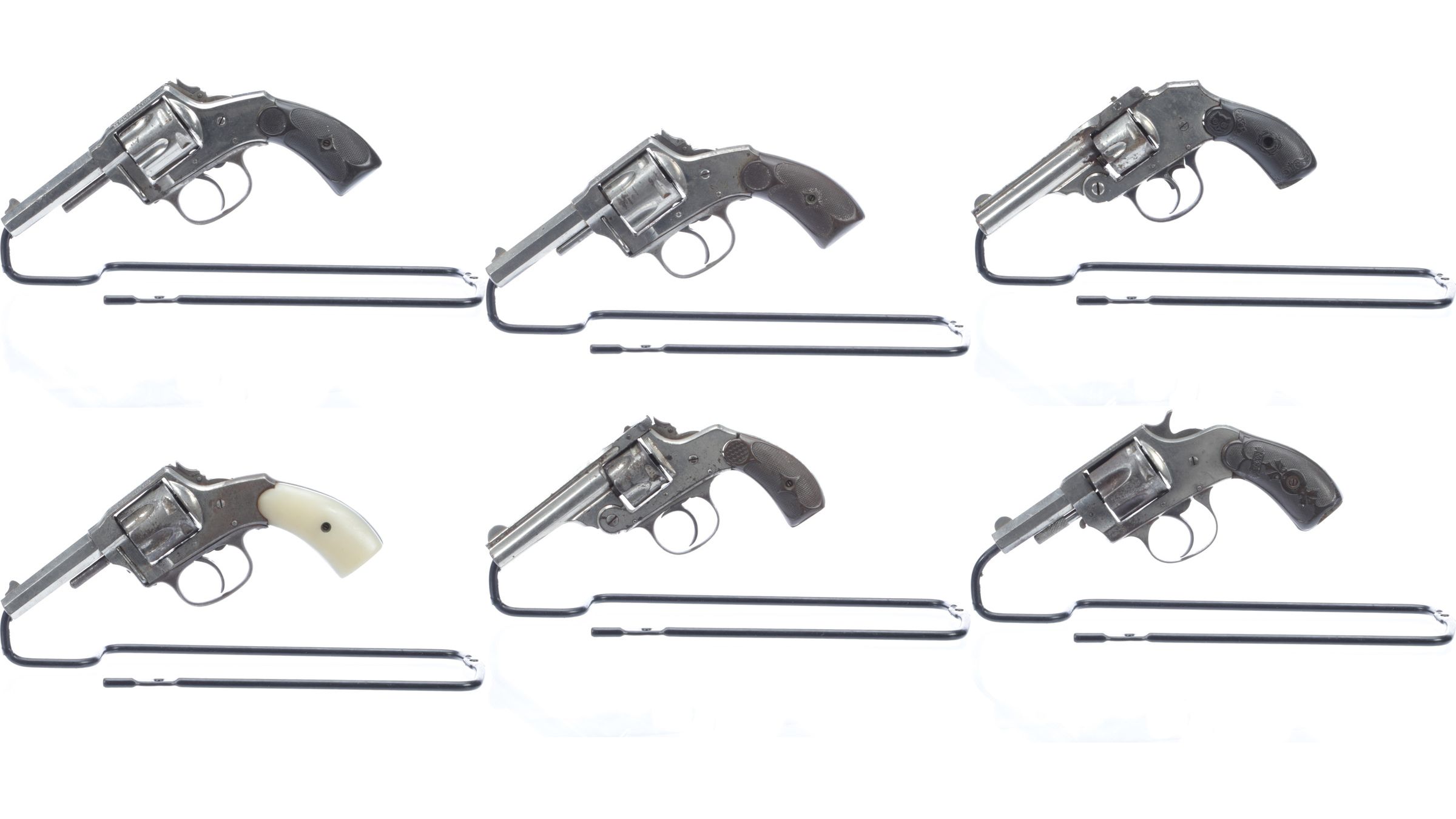 Six Double Action Revolvers with Glass Display Case | Rock Island Auction