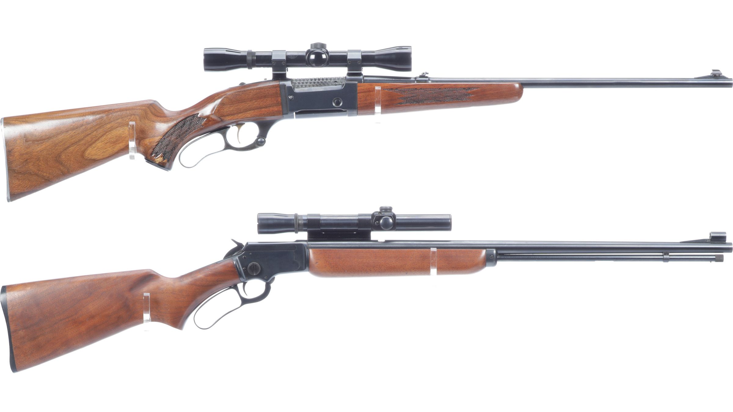 Two Lever Action Rifles with Scopes | Rock Island Auction